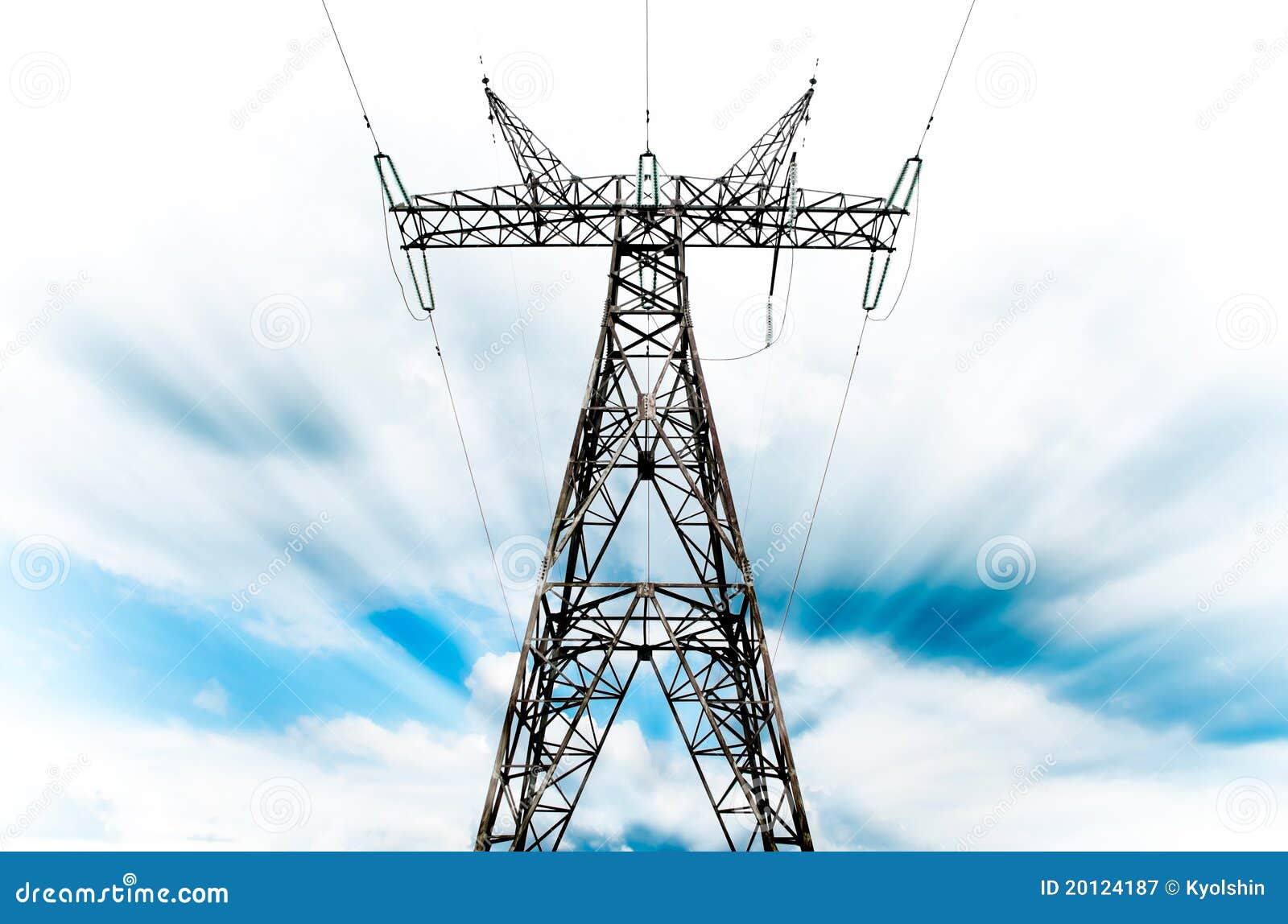 Power grid pylon stock image. Image of current, industry - 20124187