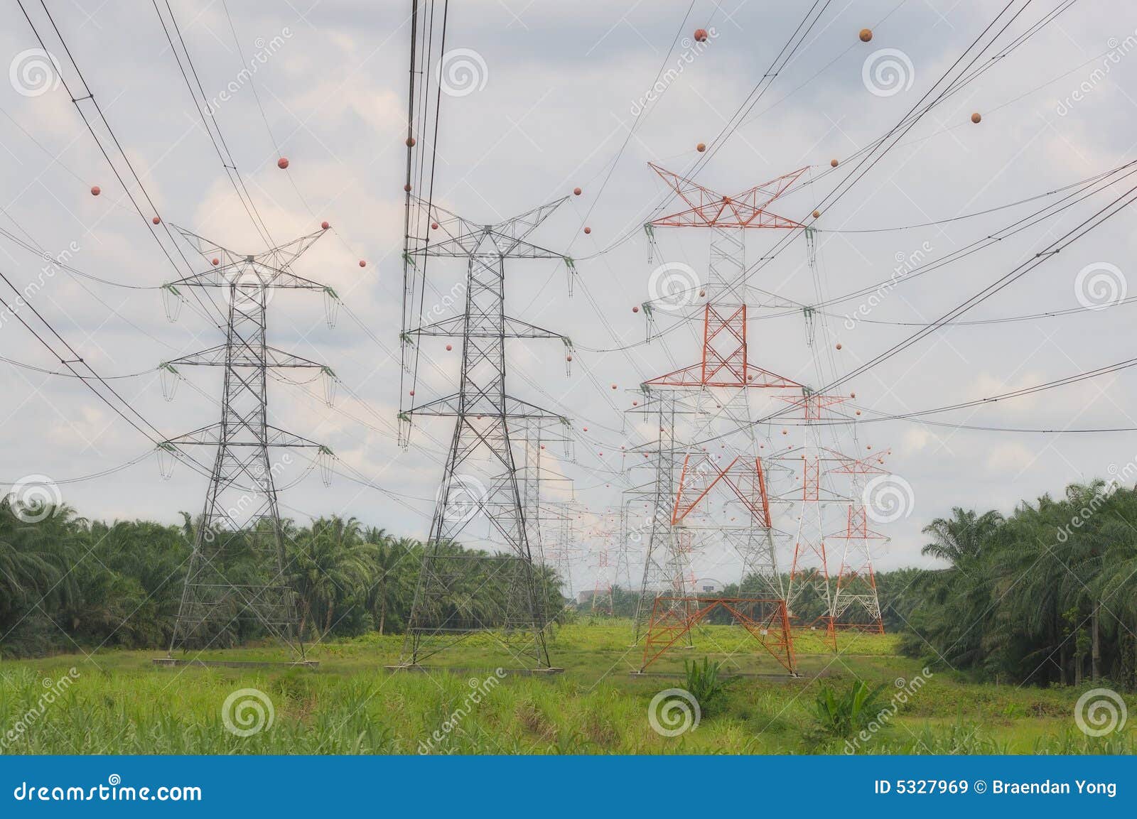 Power Grid Substation With High Voltage Warning Signs Behind A Barbed ...
