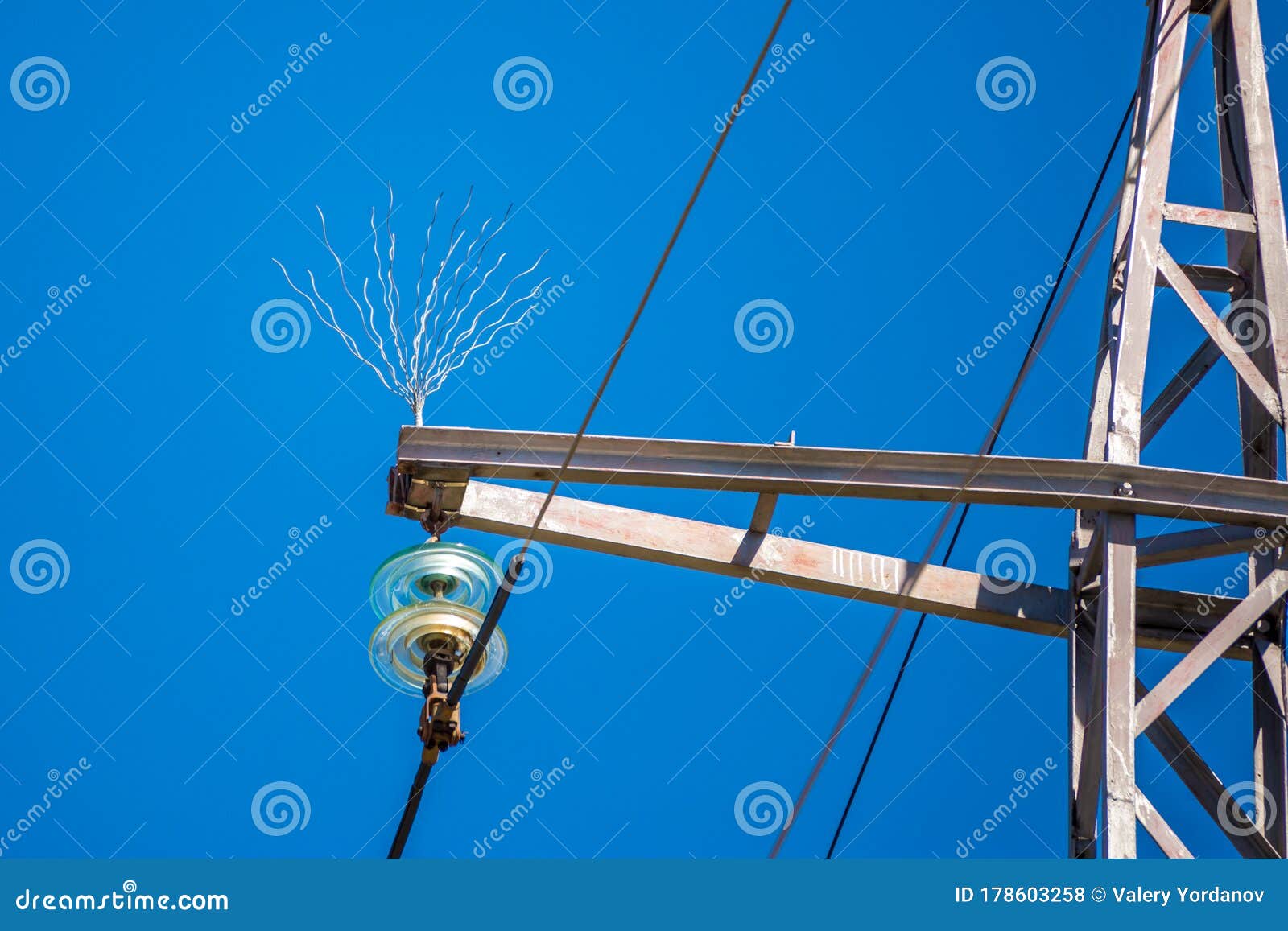 Power Grid Thunder Protection Wire Stock Photo - Image of distribution ...