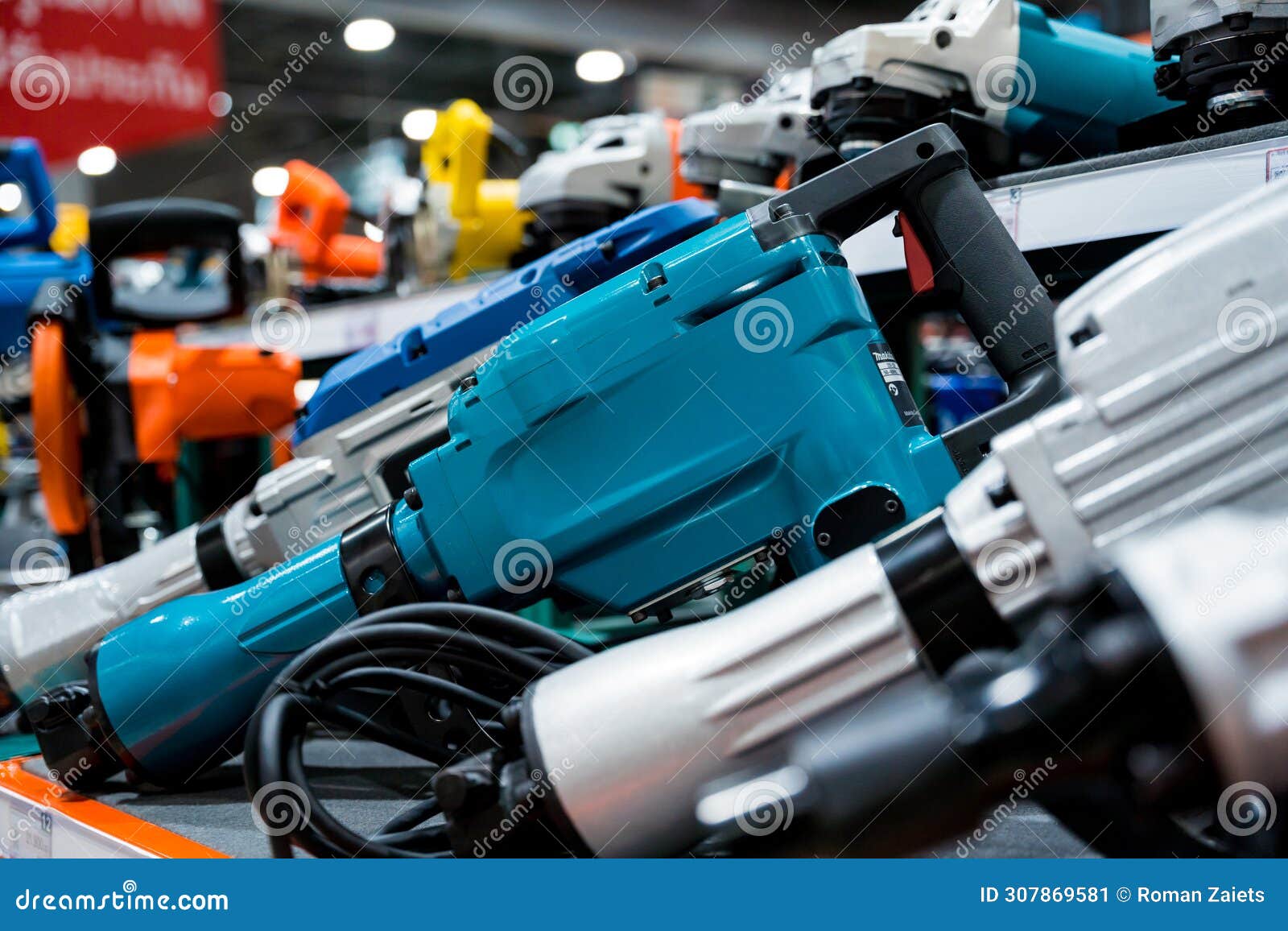 Power Hammer Drill Set at the Showroom Stock Image - Image of tools ...