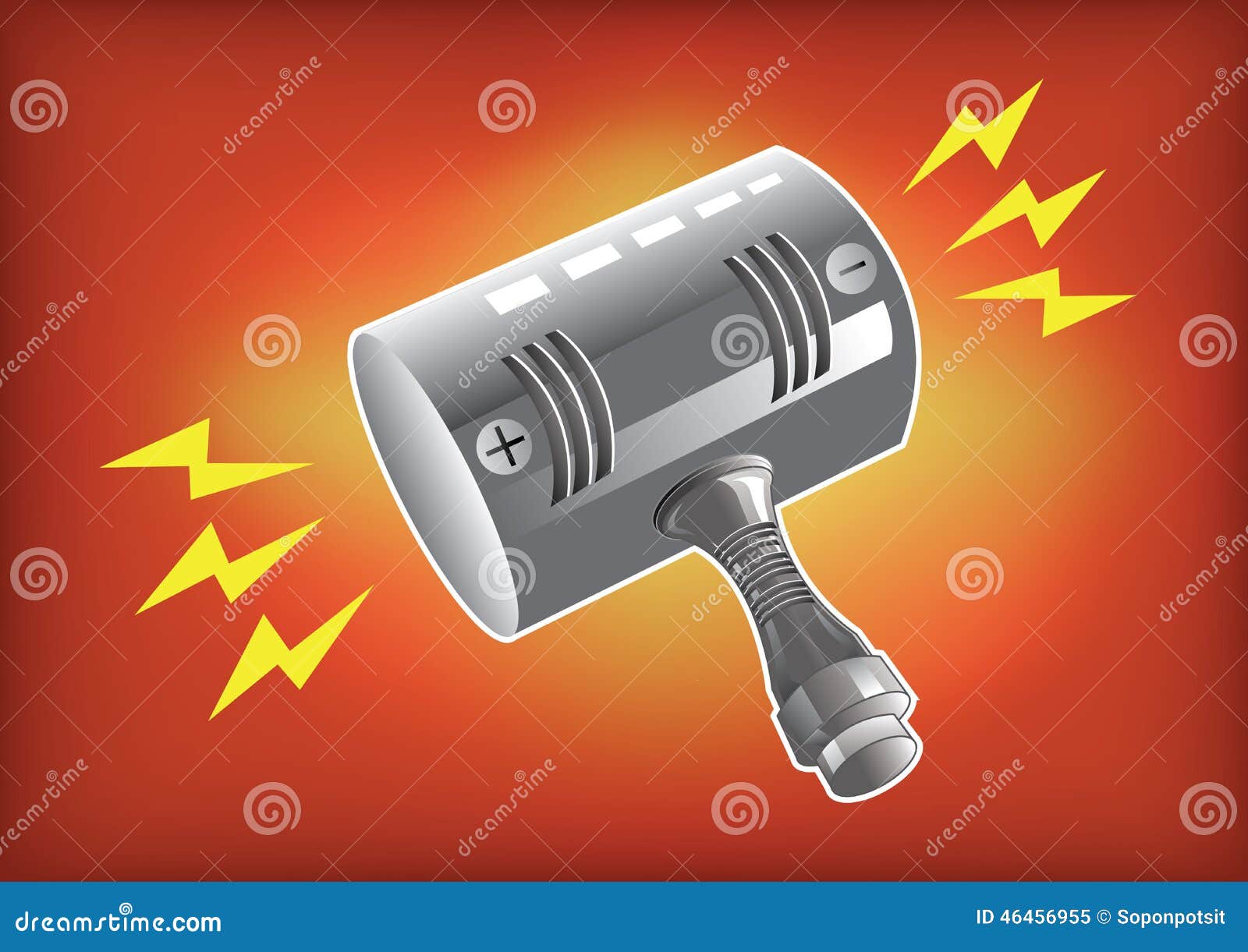 Power of hammer stock vector. Illustration of energy - 46456955