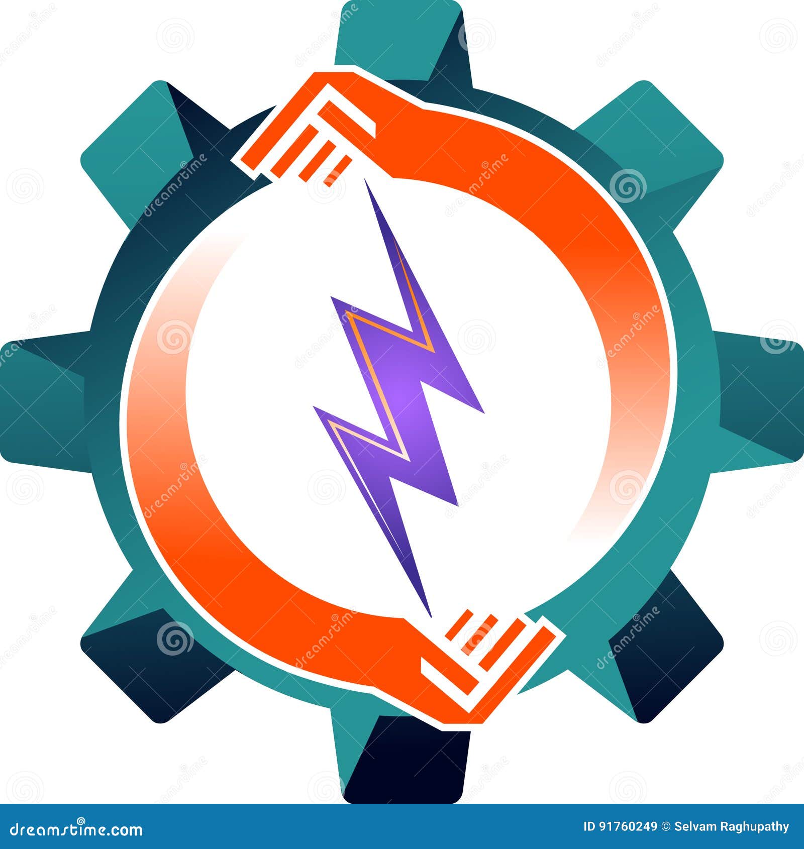 Power with hand stock vector. Illustration of electrify - 91760249
