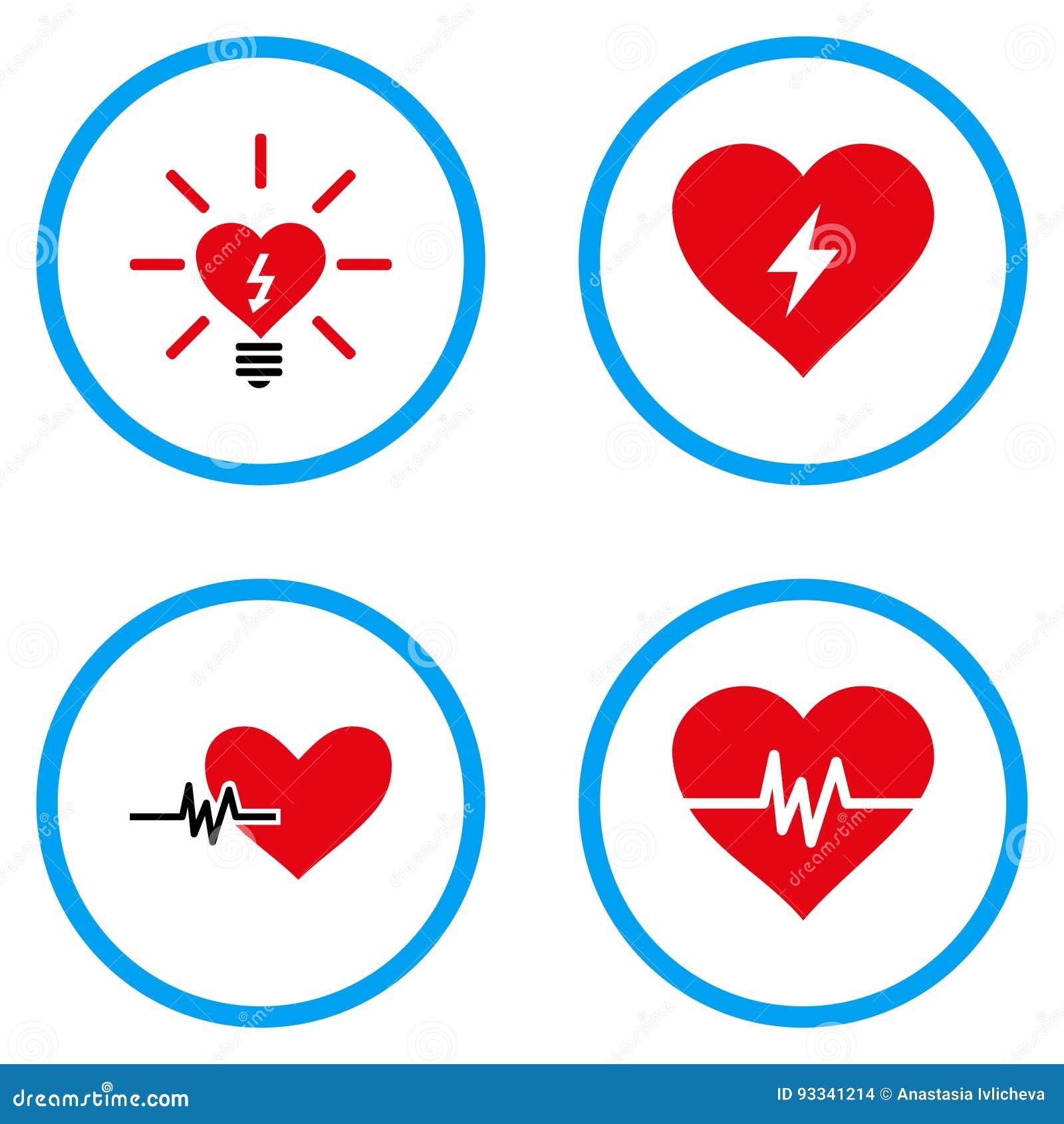 Power Heart Rounded Vector Icons Stock Vector - Illustration of power ...