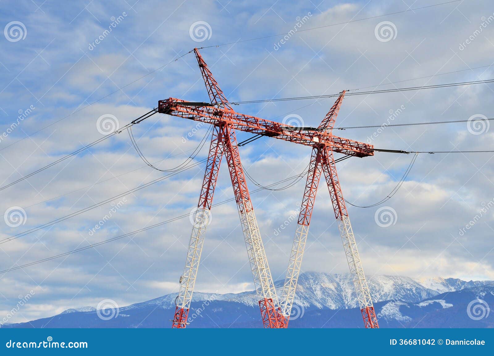 400kV End Tower To Substation. Royalty-Free Stock Image | CartoonDealer ...