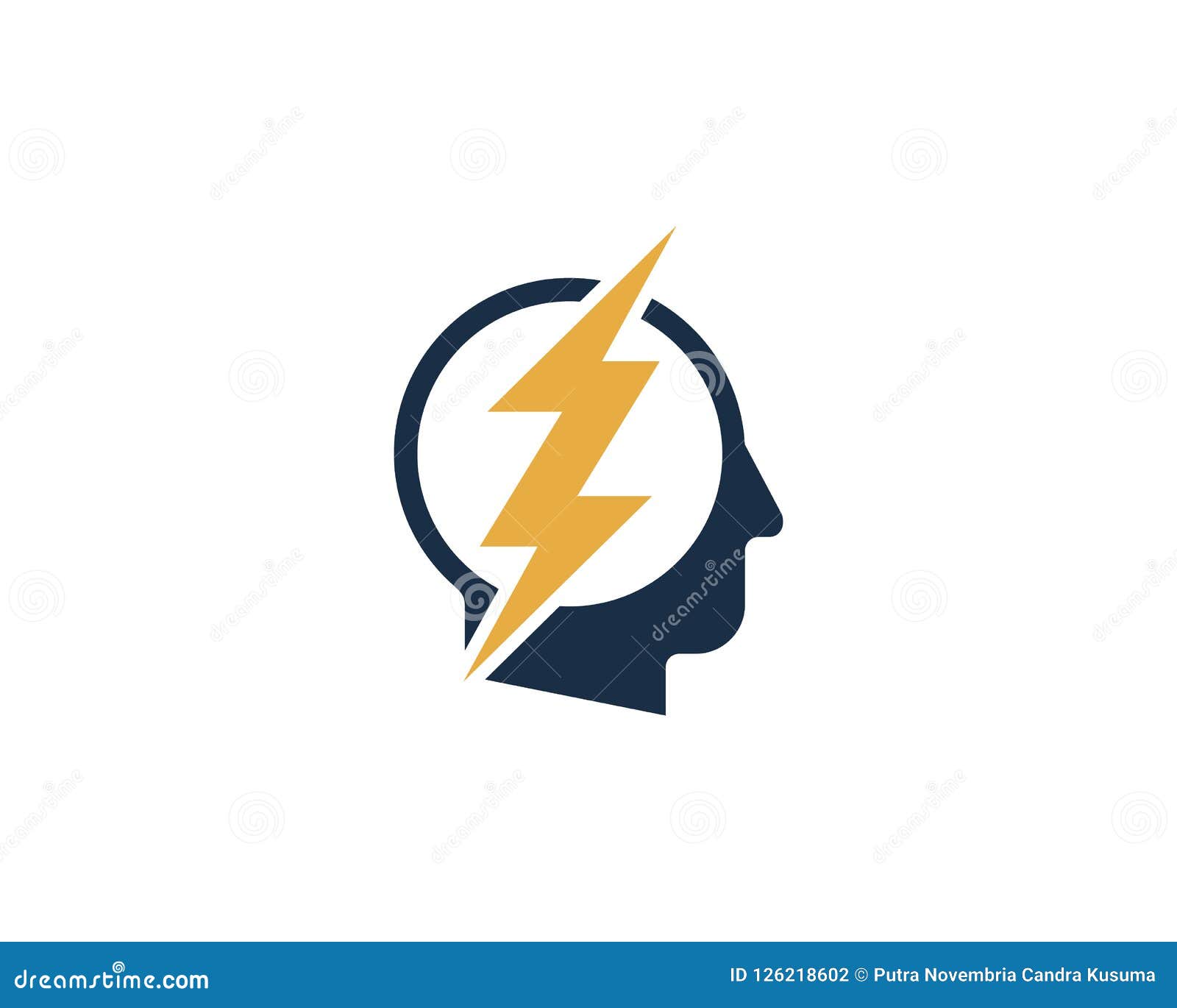 Power Human Head Logo Icon Design Stock Illustration - Illustration of ...