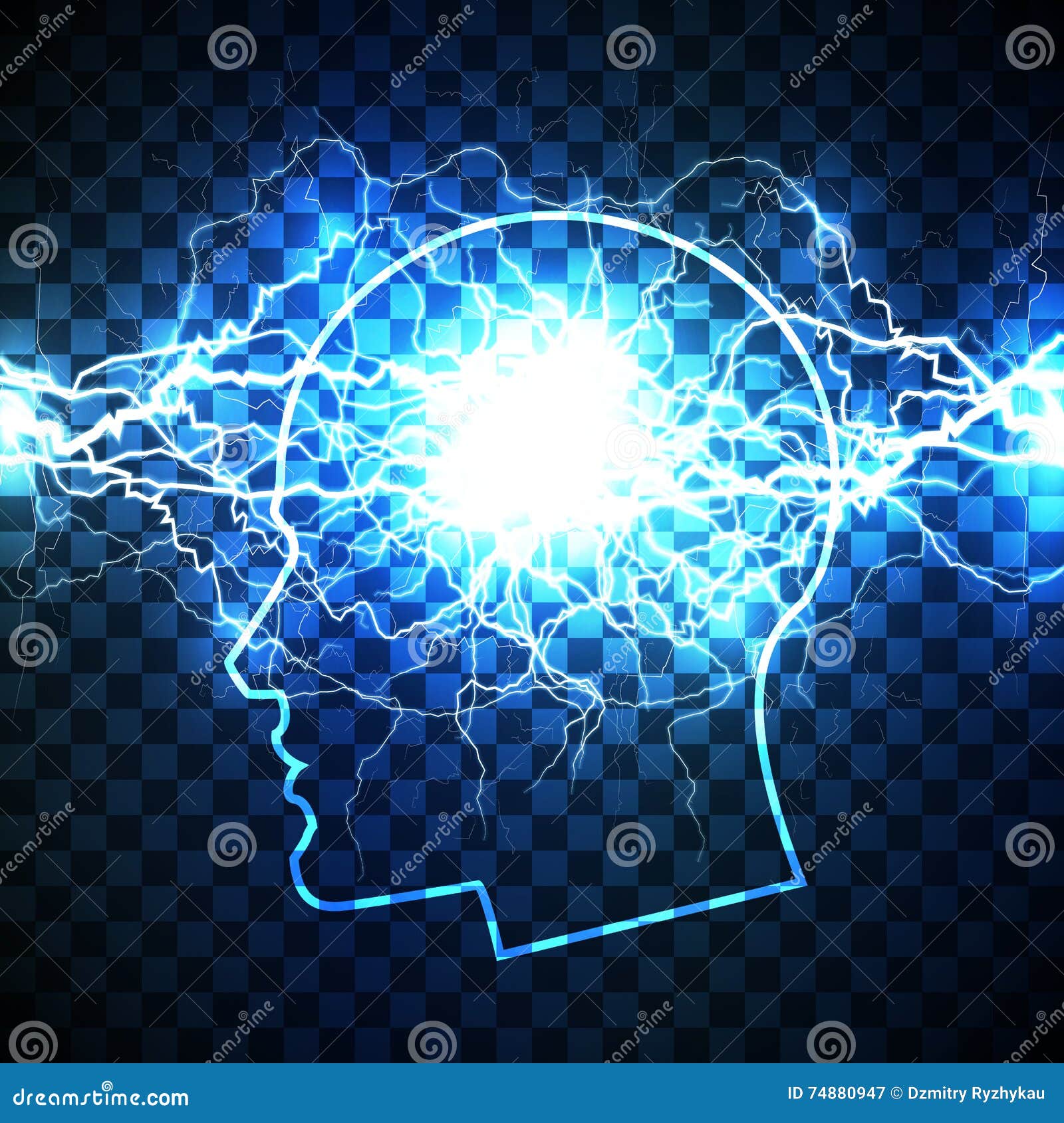 Power of Human Mind Concept Stock Illustration - Illustration of shock ...