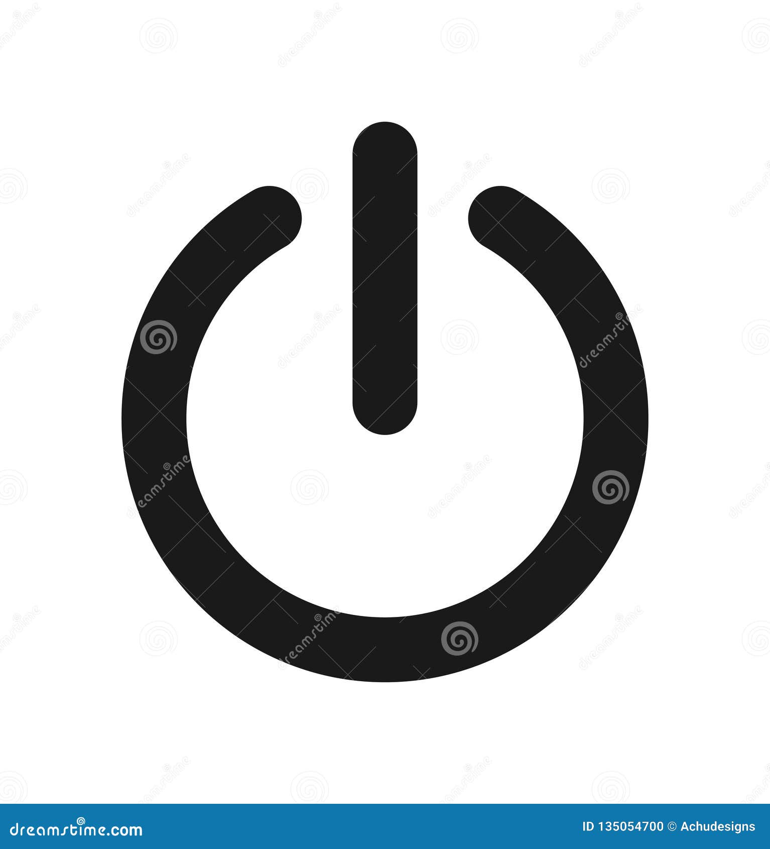 Power icon stock vector. Illustration of circle, button - 135054700