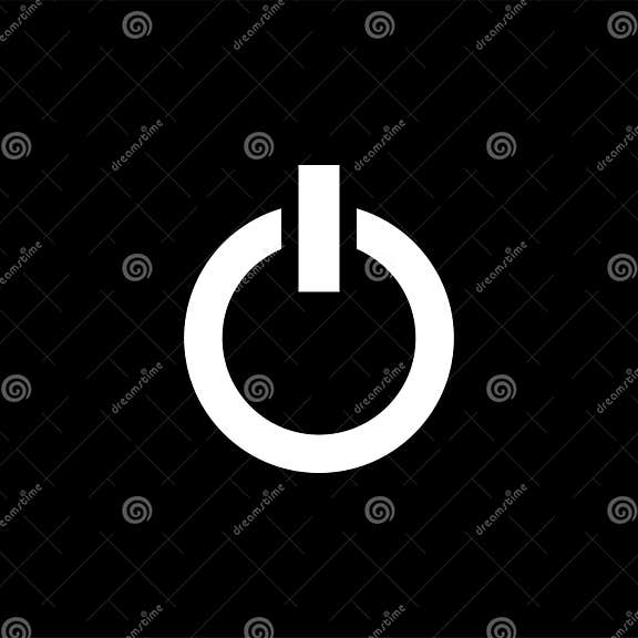Power Icon on Black Background. Black Flat Style Vector Illustration ...