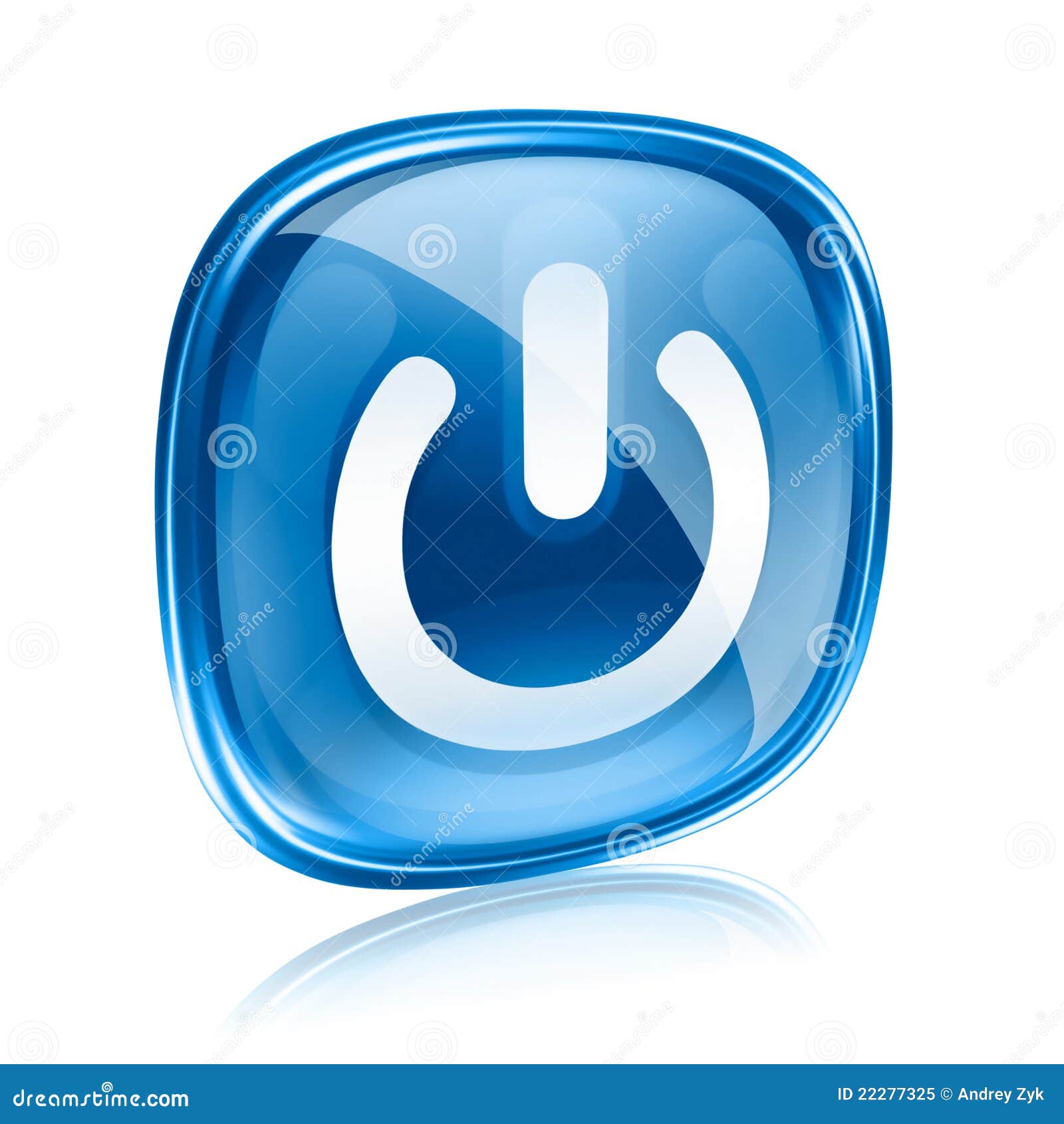 Power icon blue glass. stock illustration. Illustration of sign - 22277325