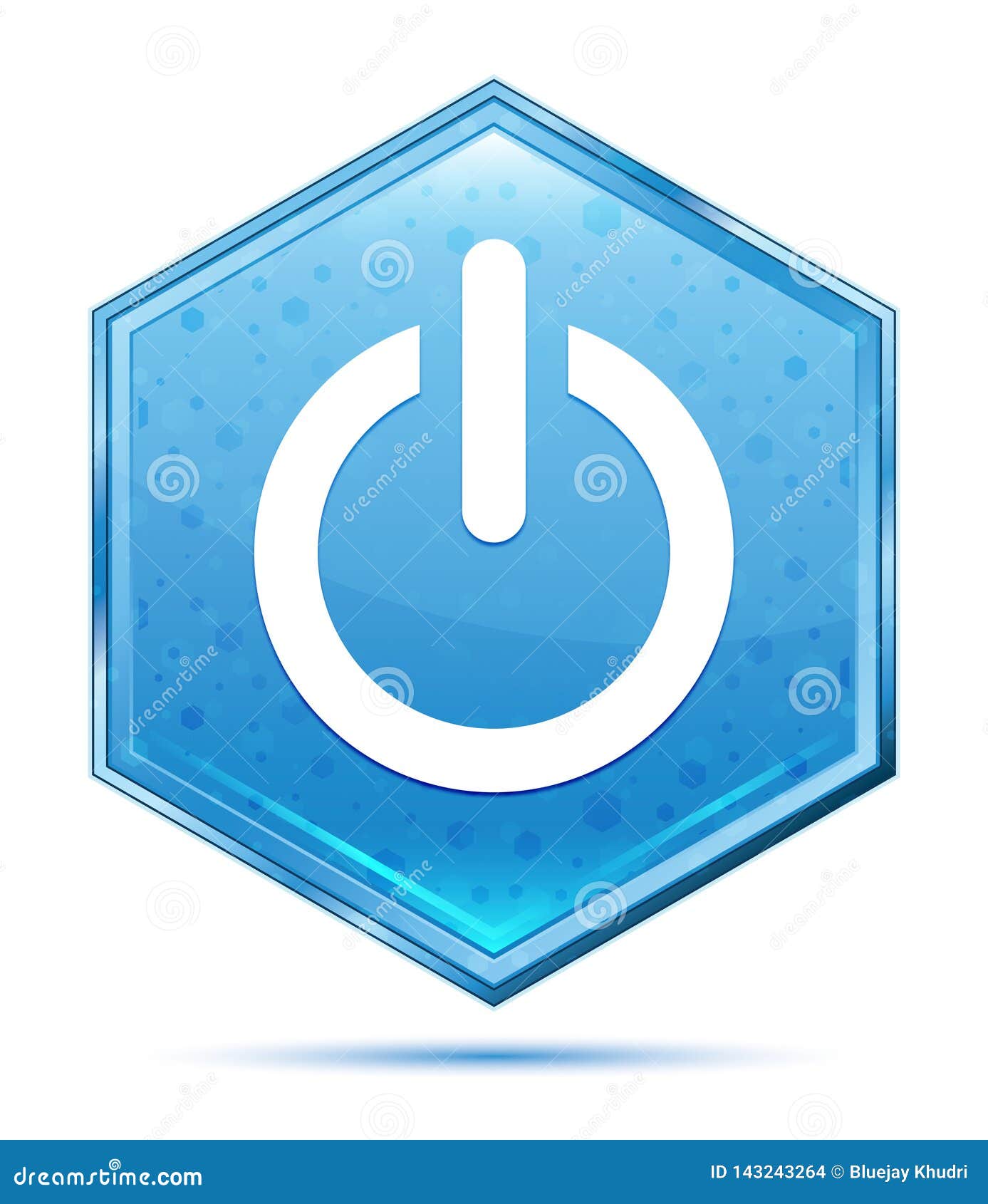 Power Icon Crystal Blue Hexagon Button Stock Illustration ...