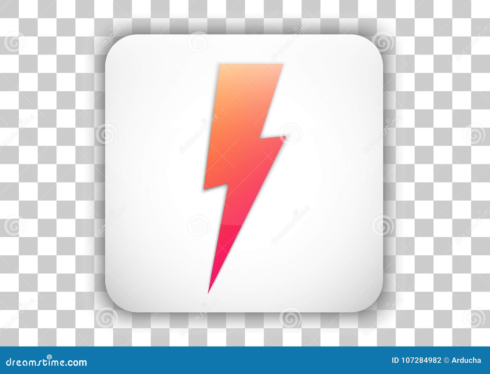 Power Icon Design White Square Background Stock Vector - Illustration ...