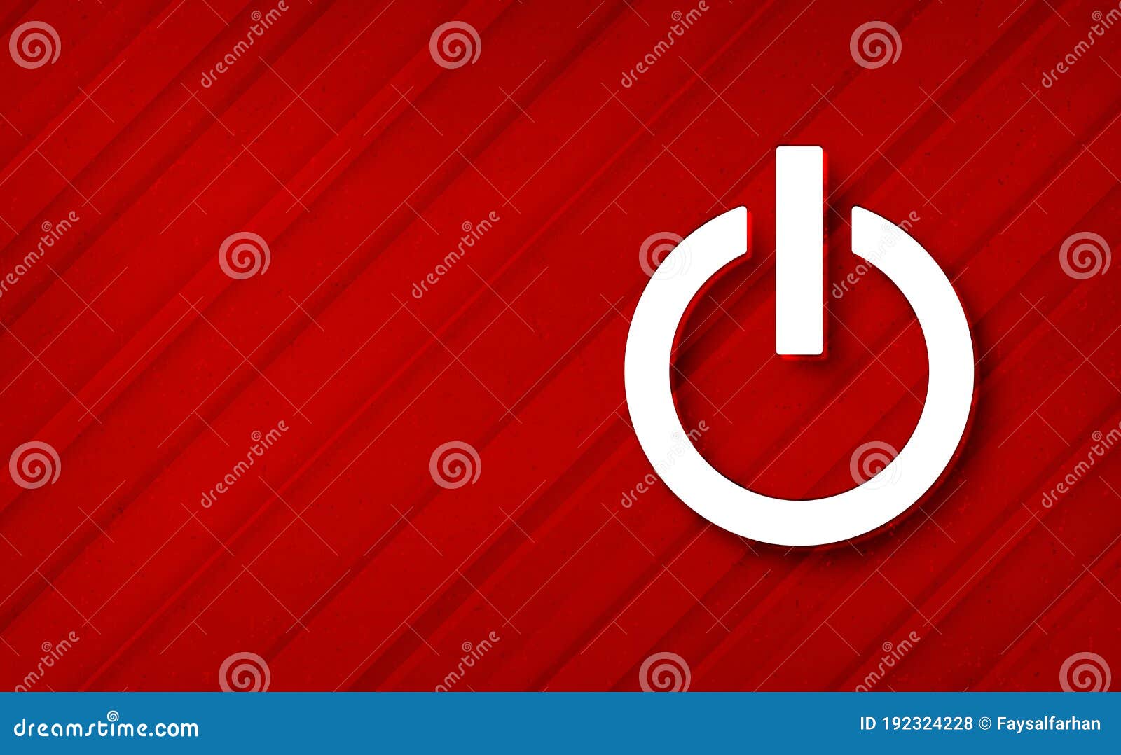 Power Icon Dreamy Abstract Red Background Diagonal Stripe Line ...