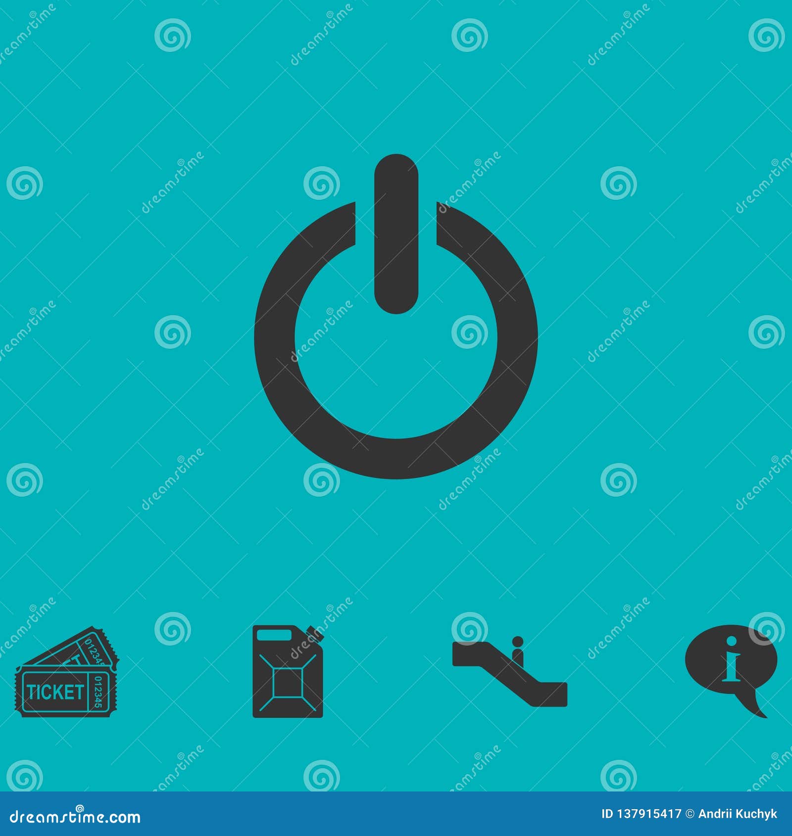 Power icon flat stock vector. Illustration of push, connect - 137915417