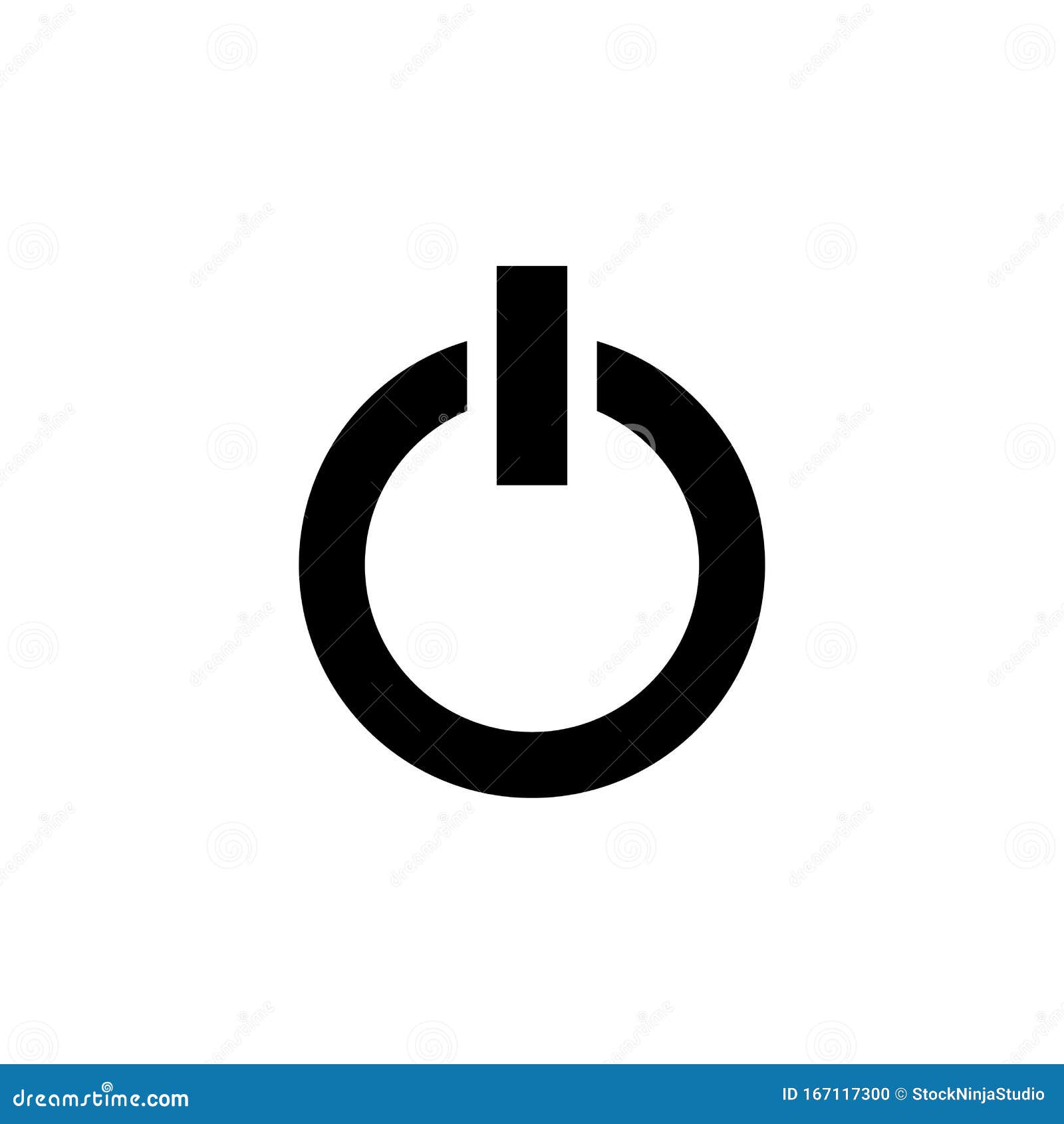 Power Icon in Flat Style Vector for Apps, UI, Websites. Black Icon ...
