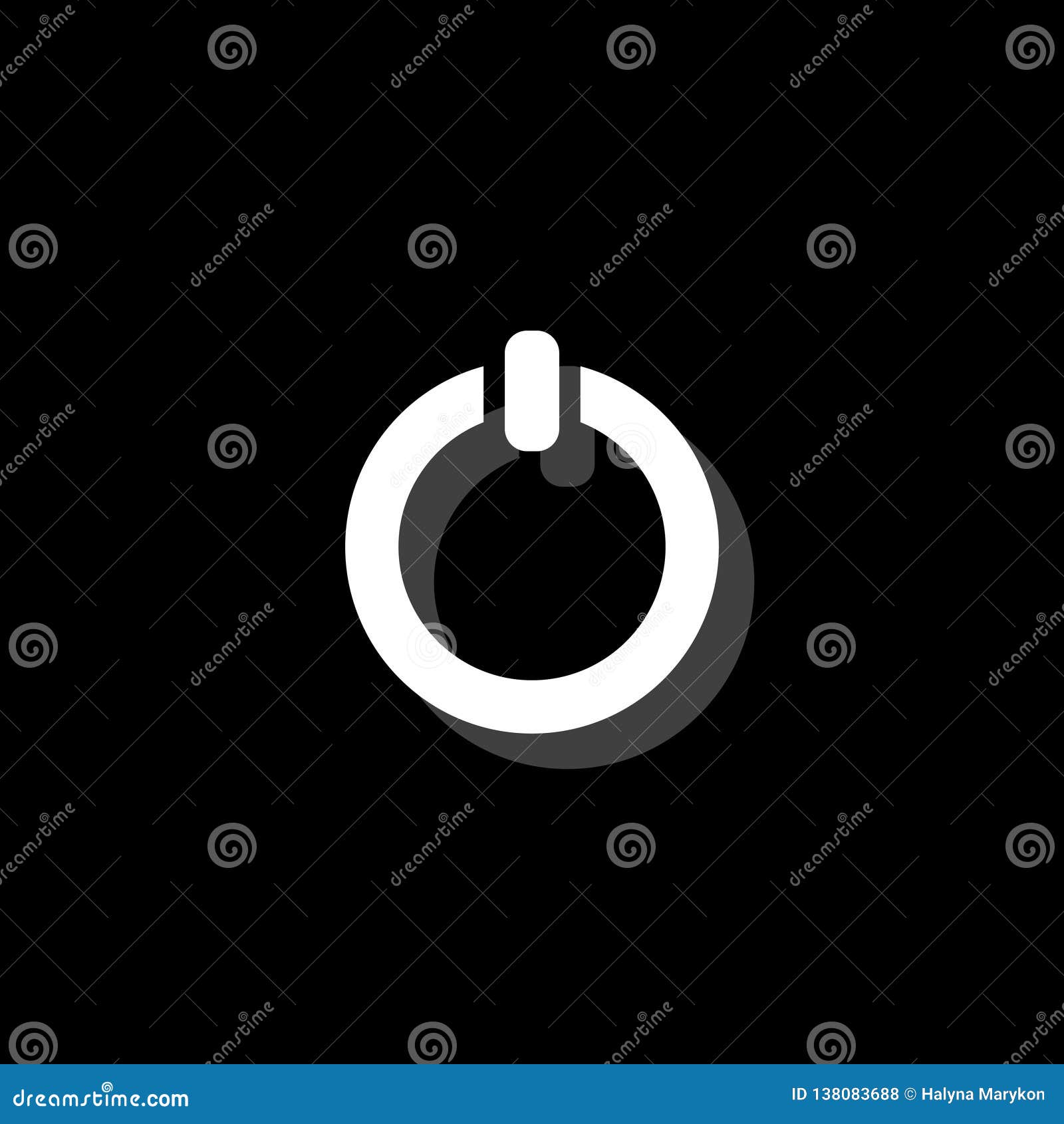 Power icon flat stock illustration. Illustration of electricity - 138083688