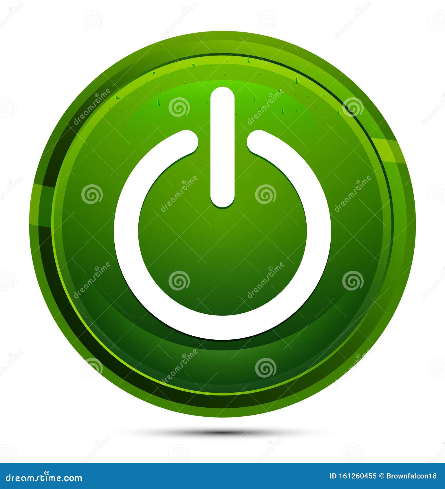 Power Icon Glassy Green Round Button Illustration Stock Vector ...