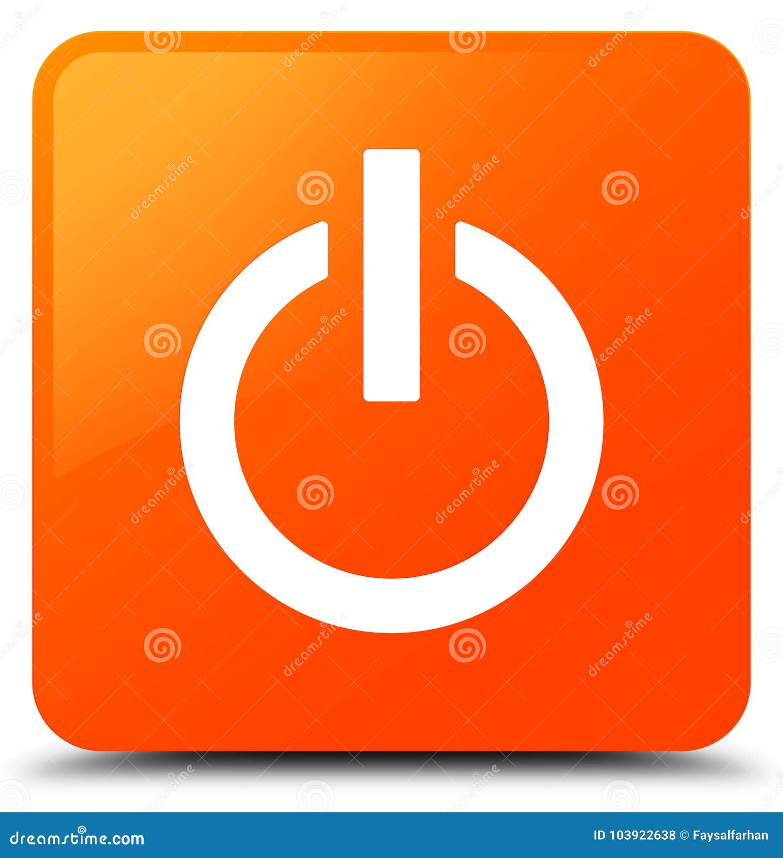 Power Icon Orange Square Button Stock Illustration - Illustration of ...