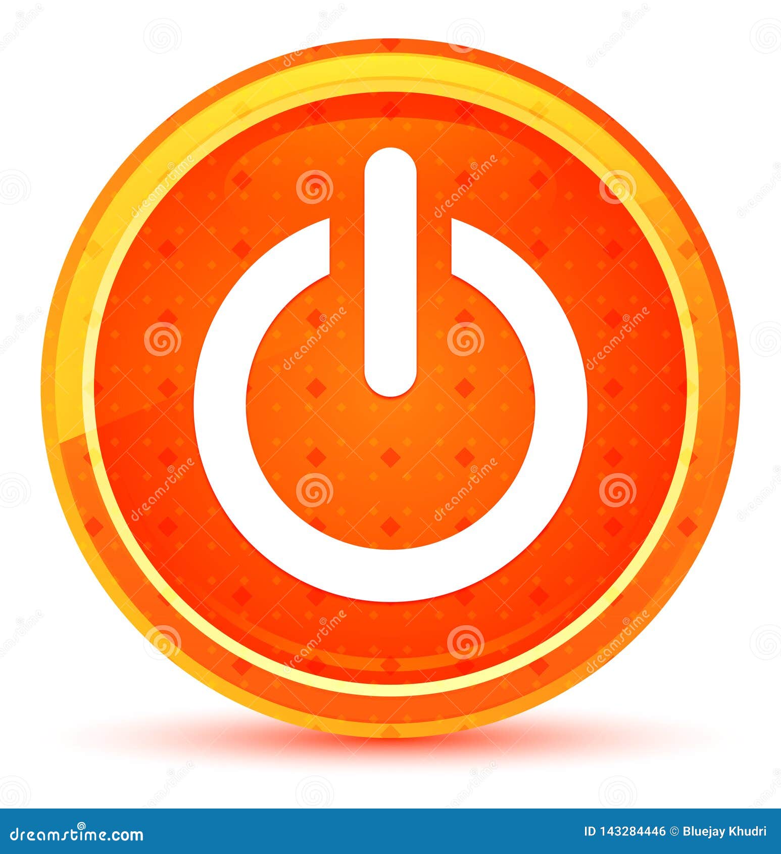 Power Icon Natural Orange Round Button Stock Illustration ...