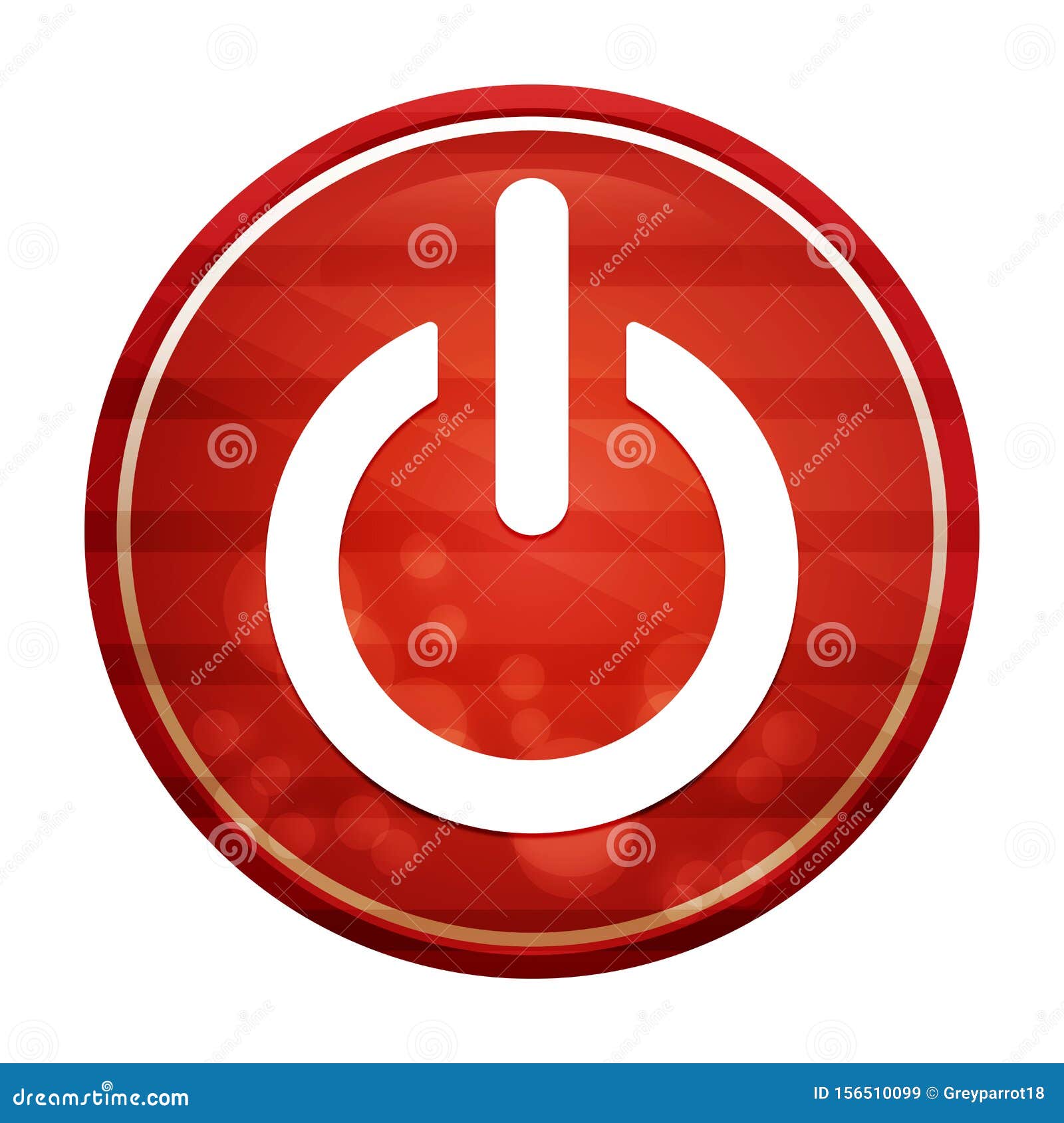 Power Icon Realistic Diagonal Motion Red Round Button Illustration ...