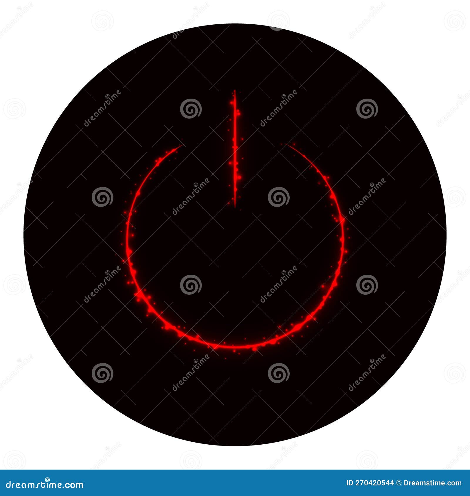 Power Icon of Red Lights on Black Background Stock Vector ...