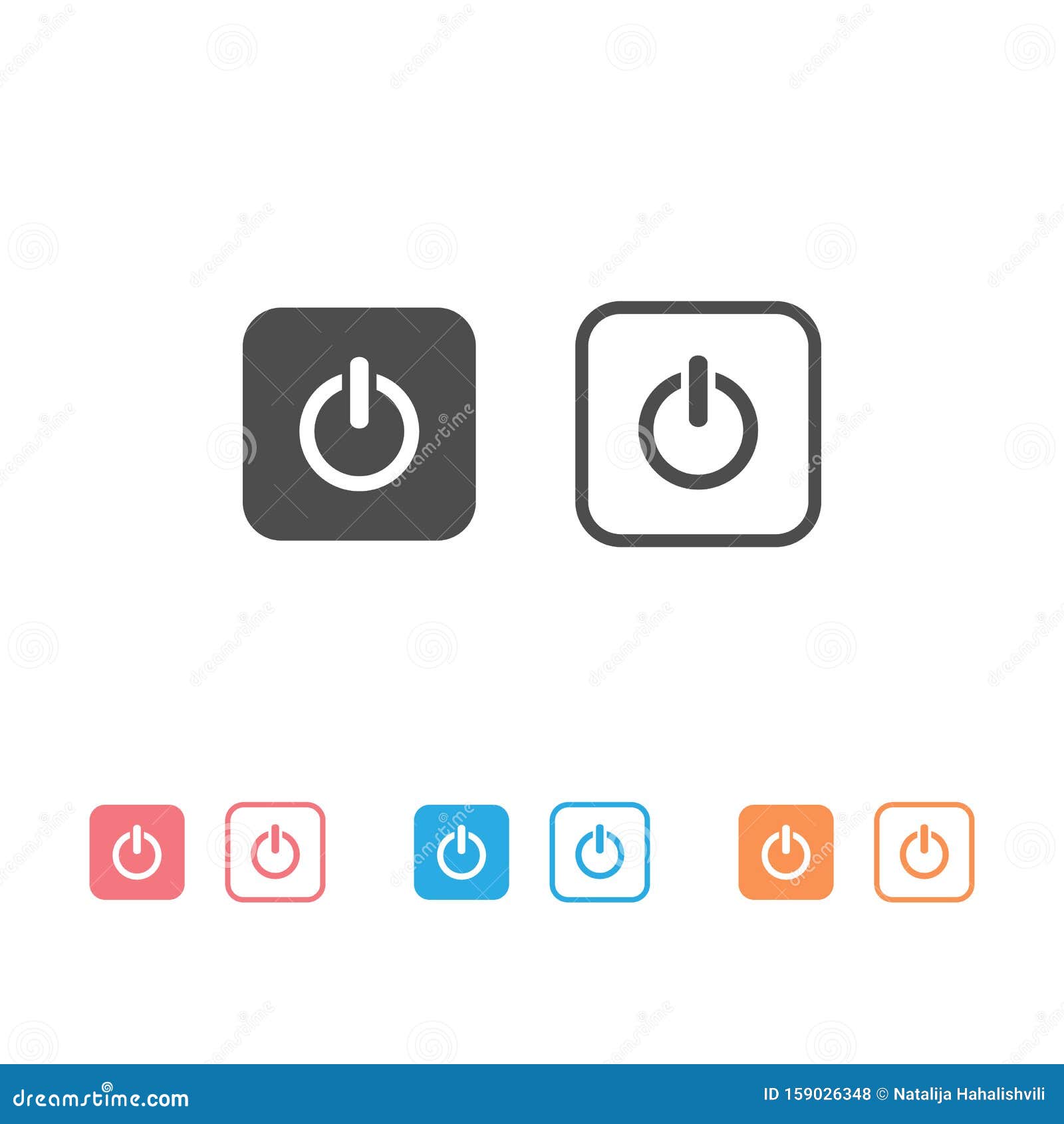Power Icon Set. Power Switch Icon Stock Vector - Illustration of button ...