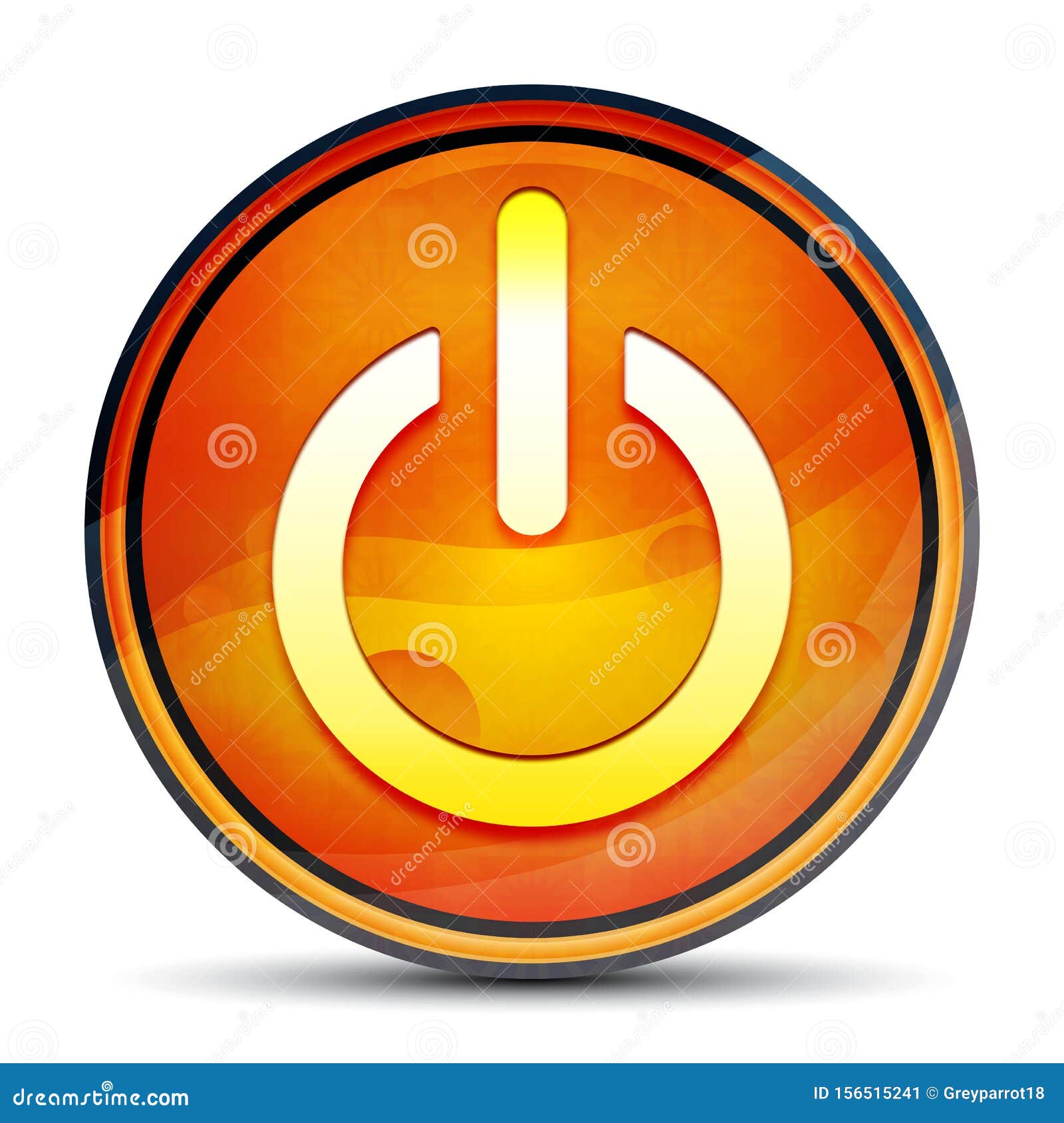 Power Icon Shiny Bright Orange Round Button Illustration Stock ...