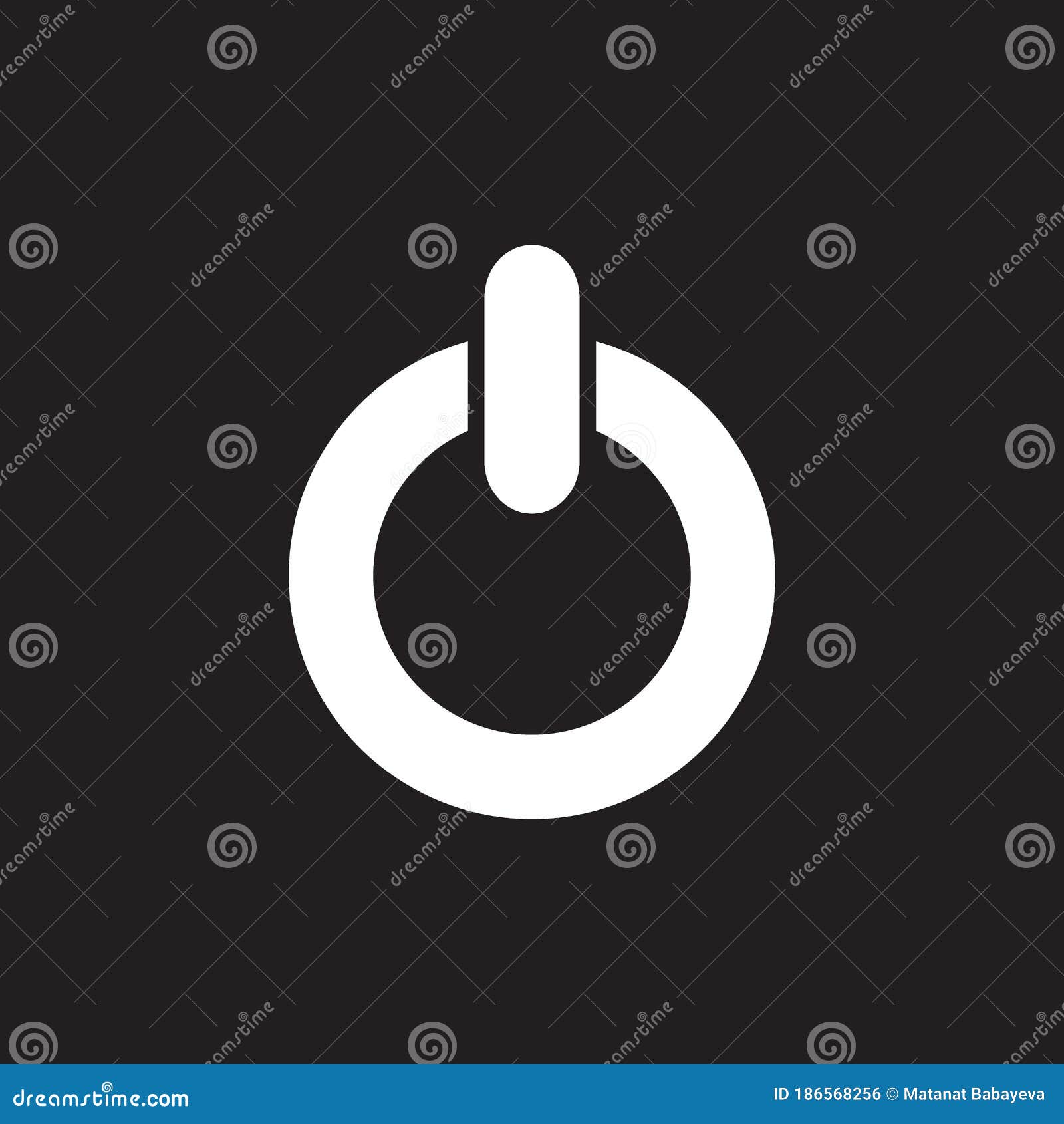 Power Icon Vector Illustration on the White Background. Stock Vector ...