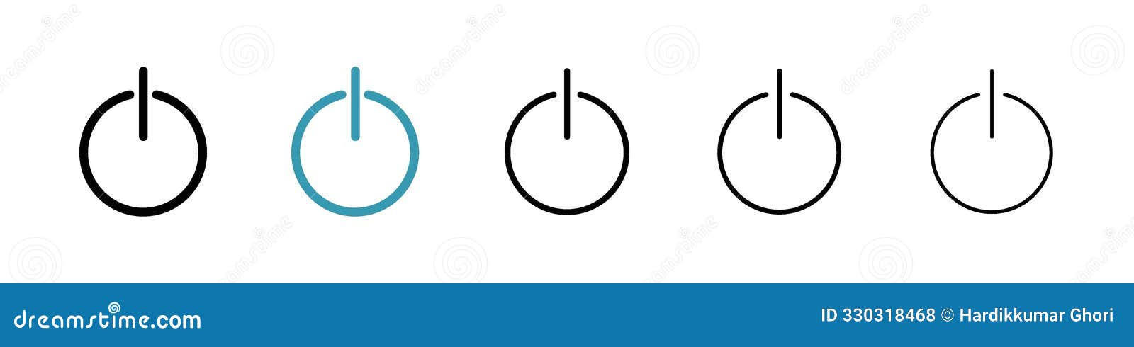 Power Icon Vector Set on White Background Stock Vector - Illustration ...