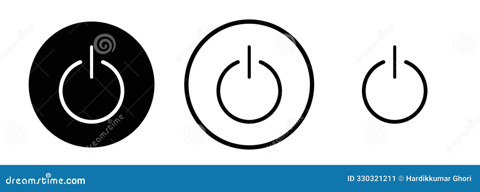 Power Icon Vector Set on White Background Stock Vector - Illustration ...