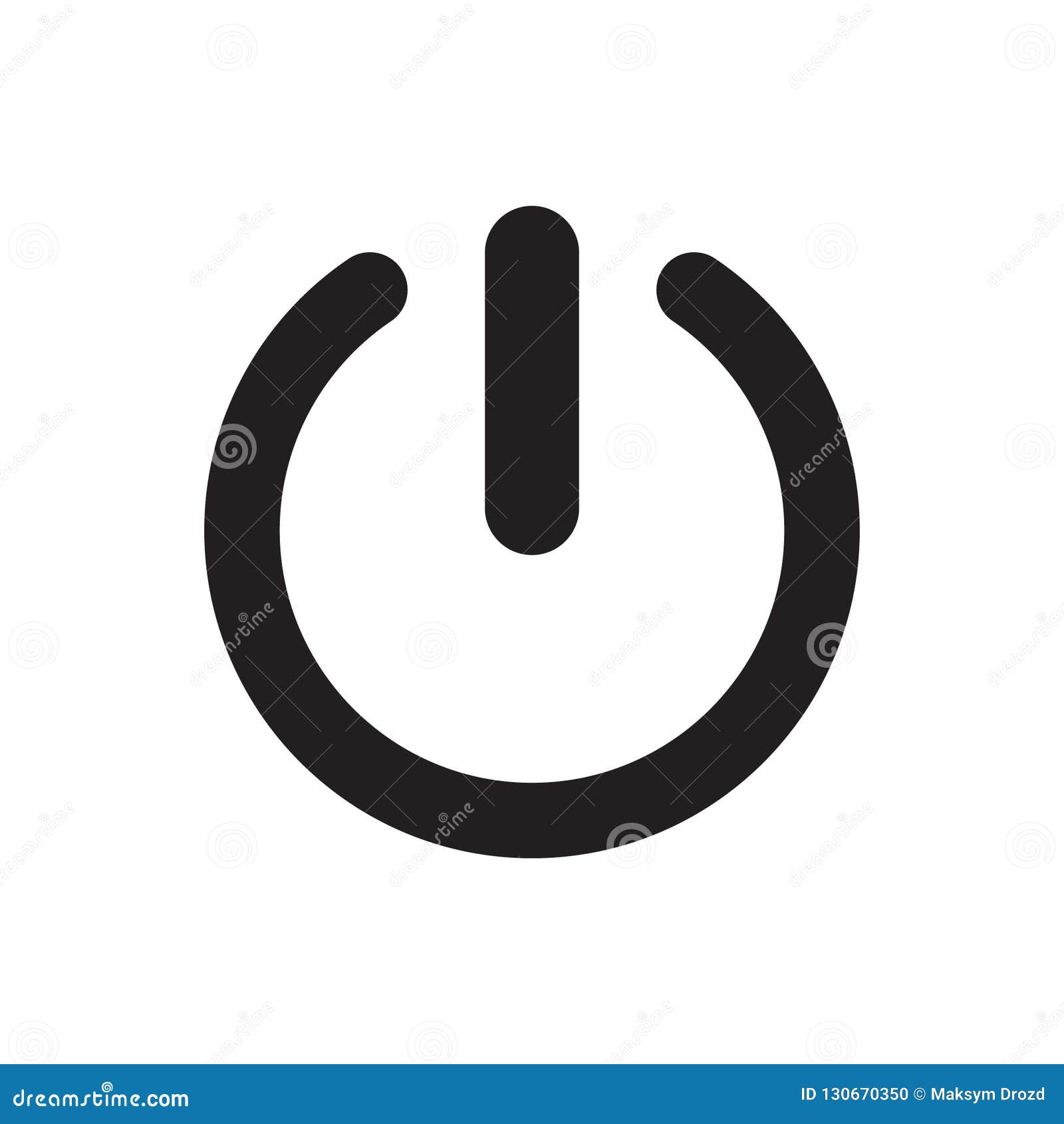 Power icon vector stock illustration. Illustration of stop - 130670350