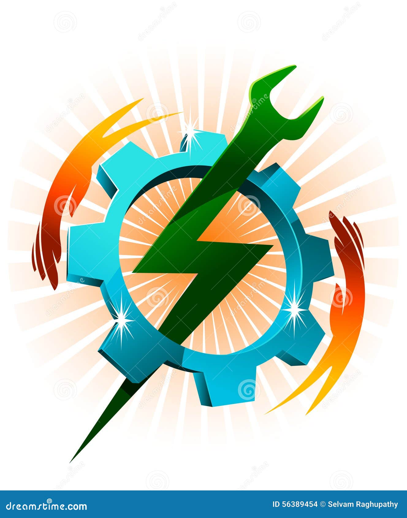 Power stock vector. Illustration of hard, bright, cogwheel - 56389454