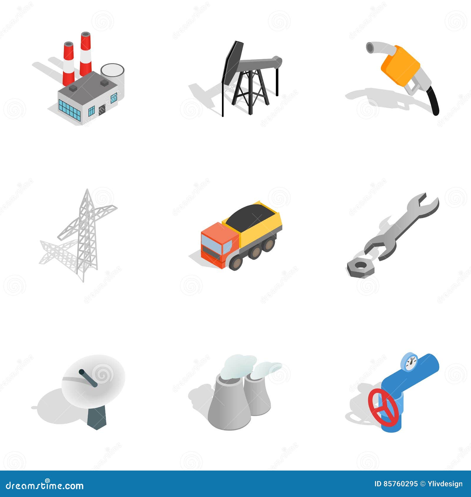 Power Industry Icons Set, Isometric 3d Style Stock Vector ...