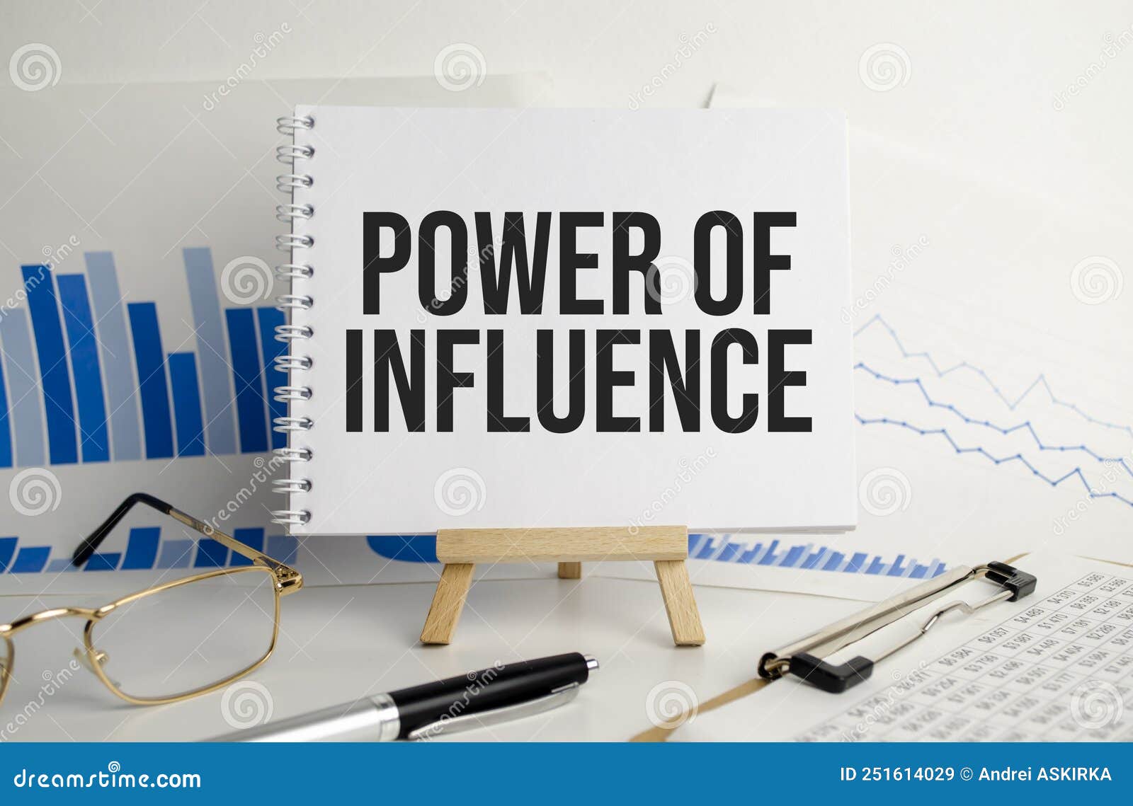 Power of Influence, Text on White Paper on the Light Background with ...