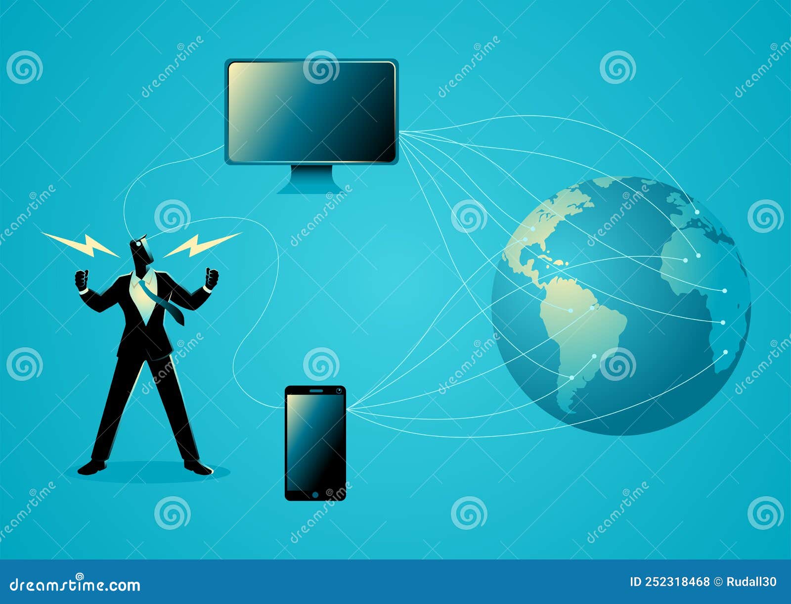 The Power of Information Technology Stock Vector - Illustration of ...