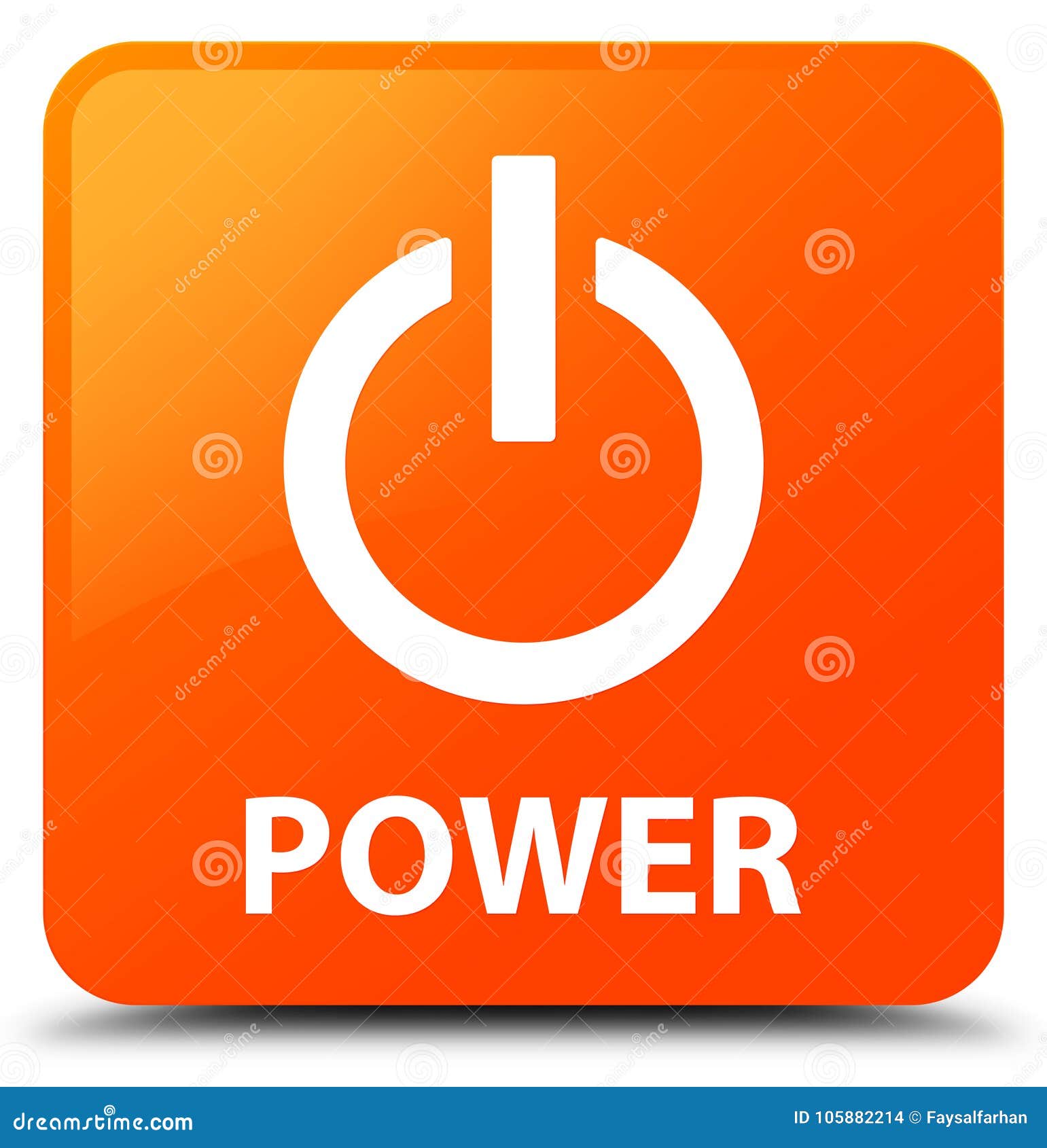 Power orange square button stock illustration. Illustration of square ...