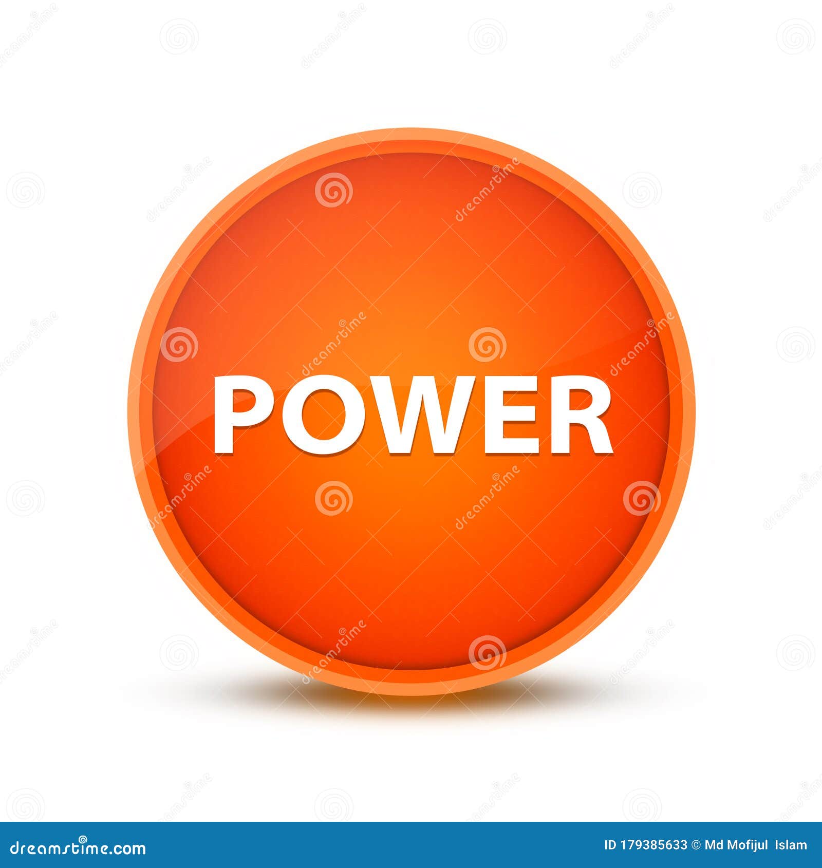 Power Isolated on Special Orange Round Button Abstract Stock ...