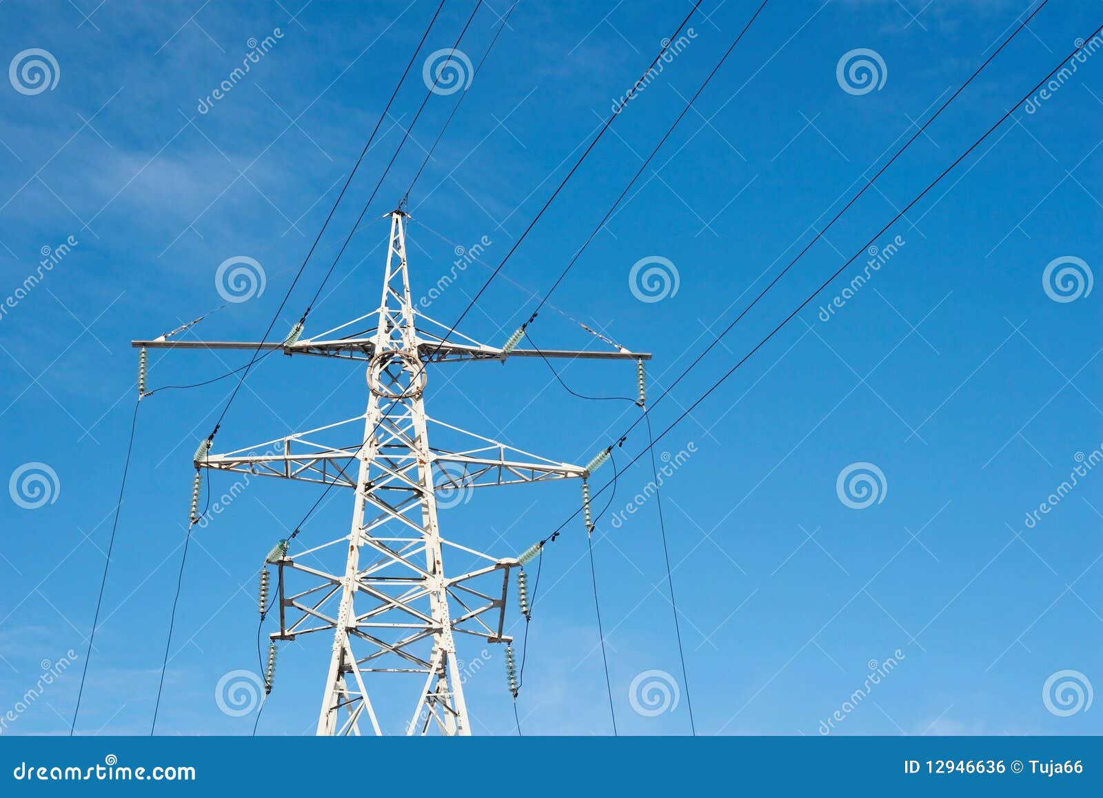 Power line stock photo. Image of cable, electricity, field - 12946636