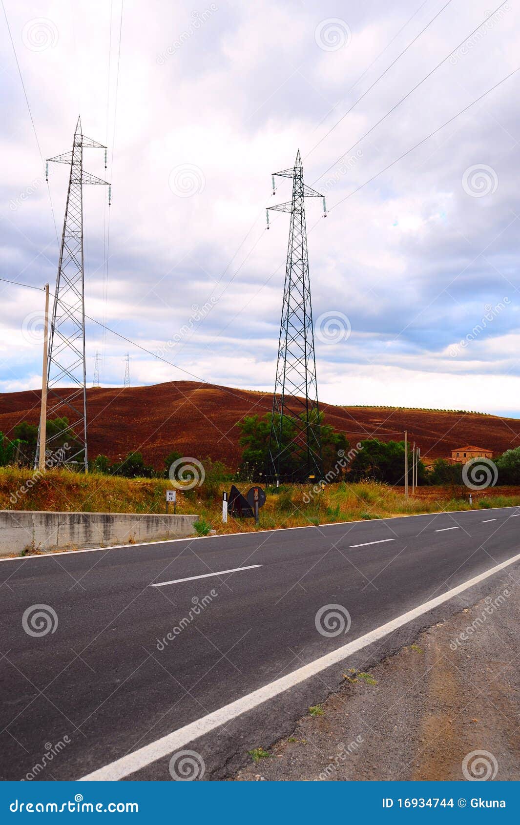 Power Line stock photo. Image of current, highway, mountain - 16934744