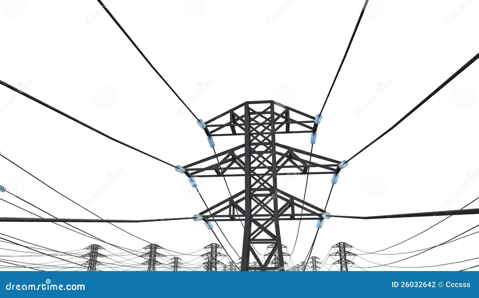 Power line stock illustration. Illustration of tall, isolated - 26032642