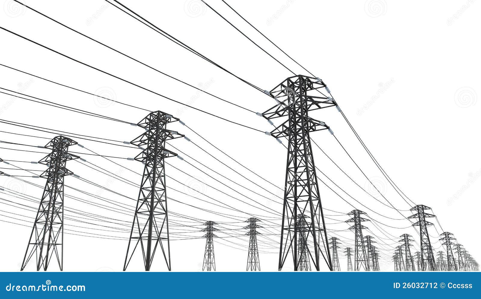Power line stock illustration. Illustration of construction - 26032712