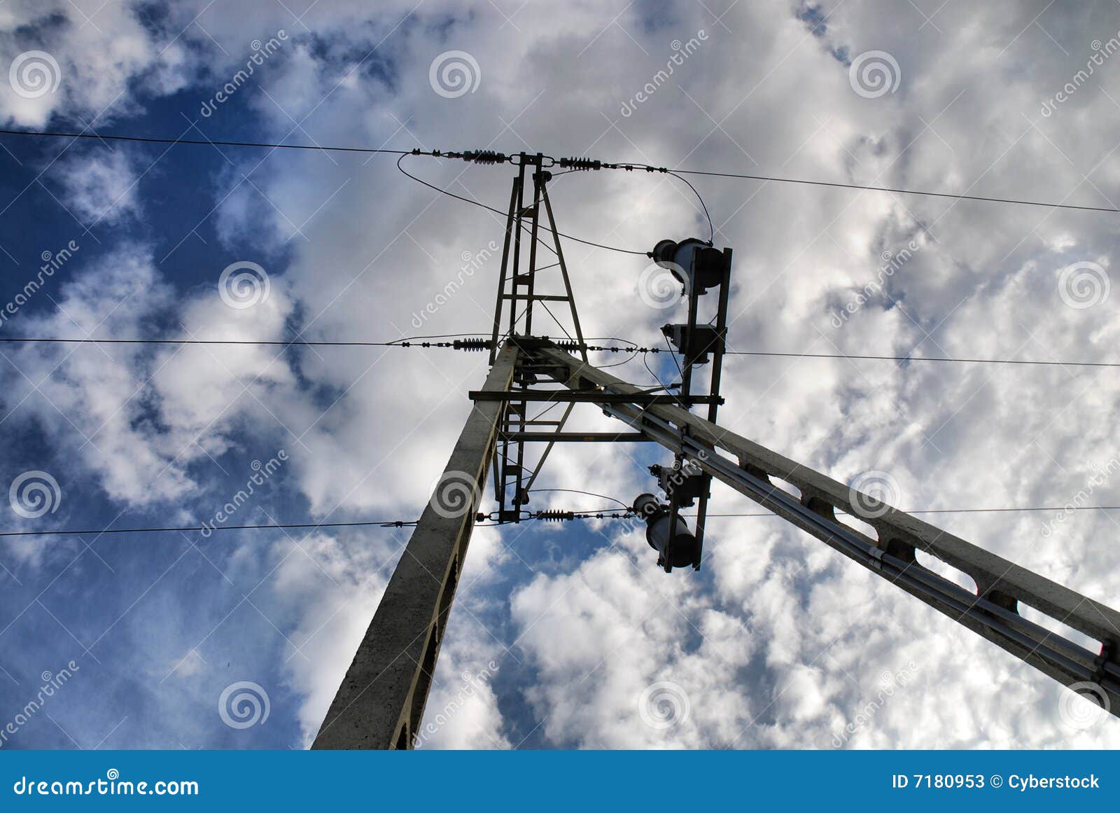 Power line stock image. Image of metal, clouds, built - 7180953