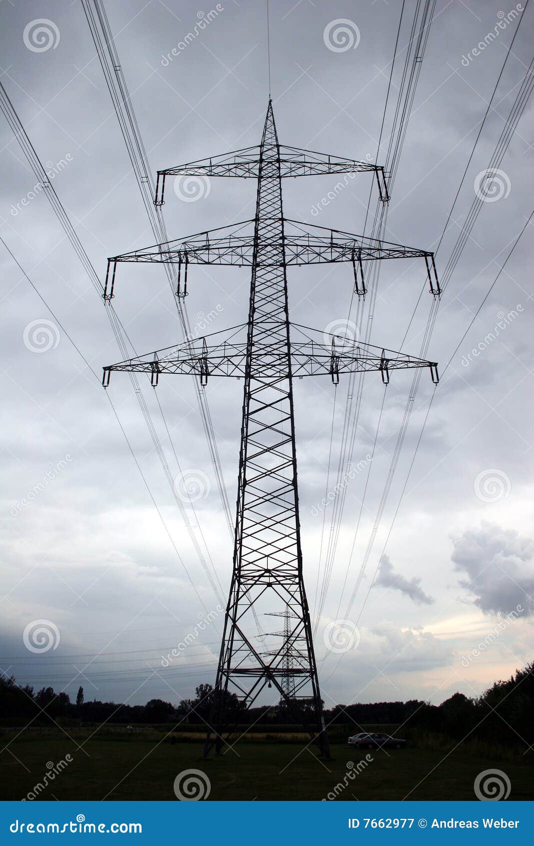 Power line stock image. Image of distribution, communications - 7662977