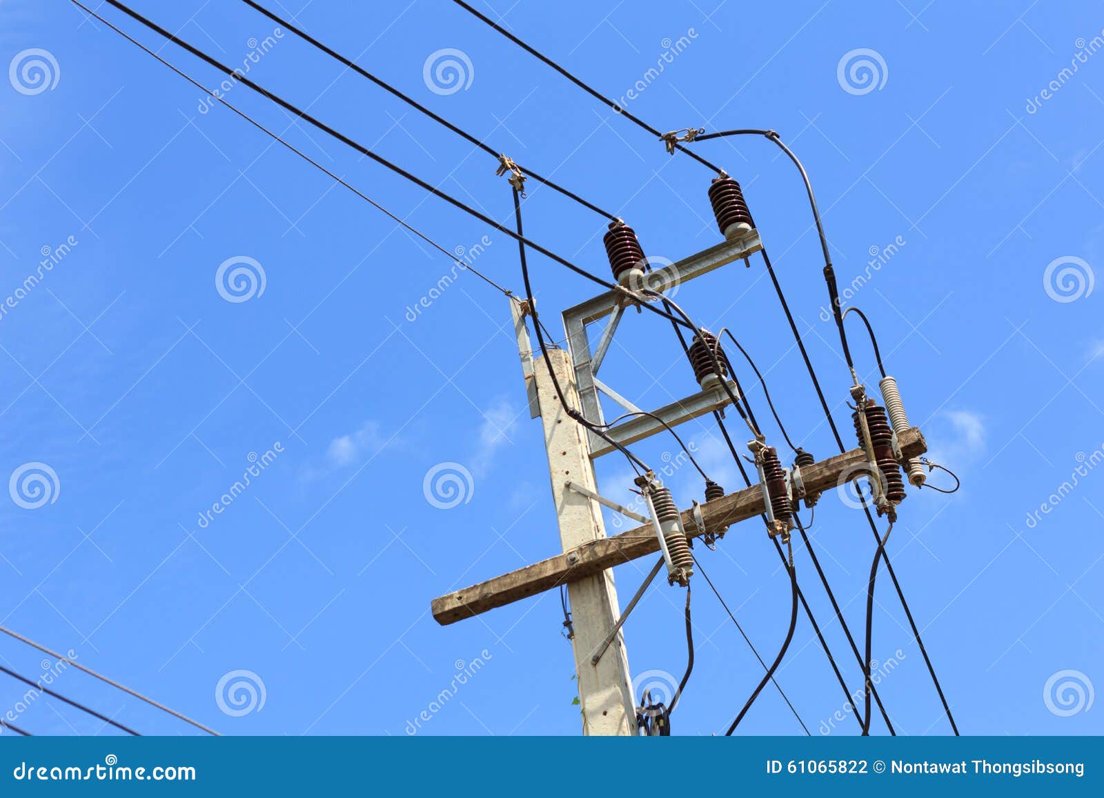 Power line conductor stock photo. Image of supply, high - 61065822