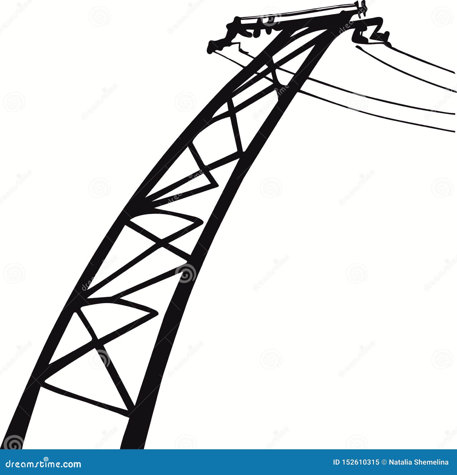 Power Line, Electric Main, Electric Line Vector Stock Vector ...