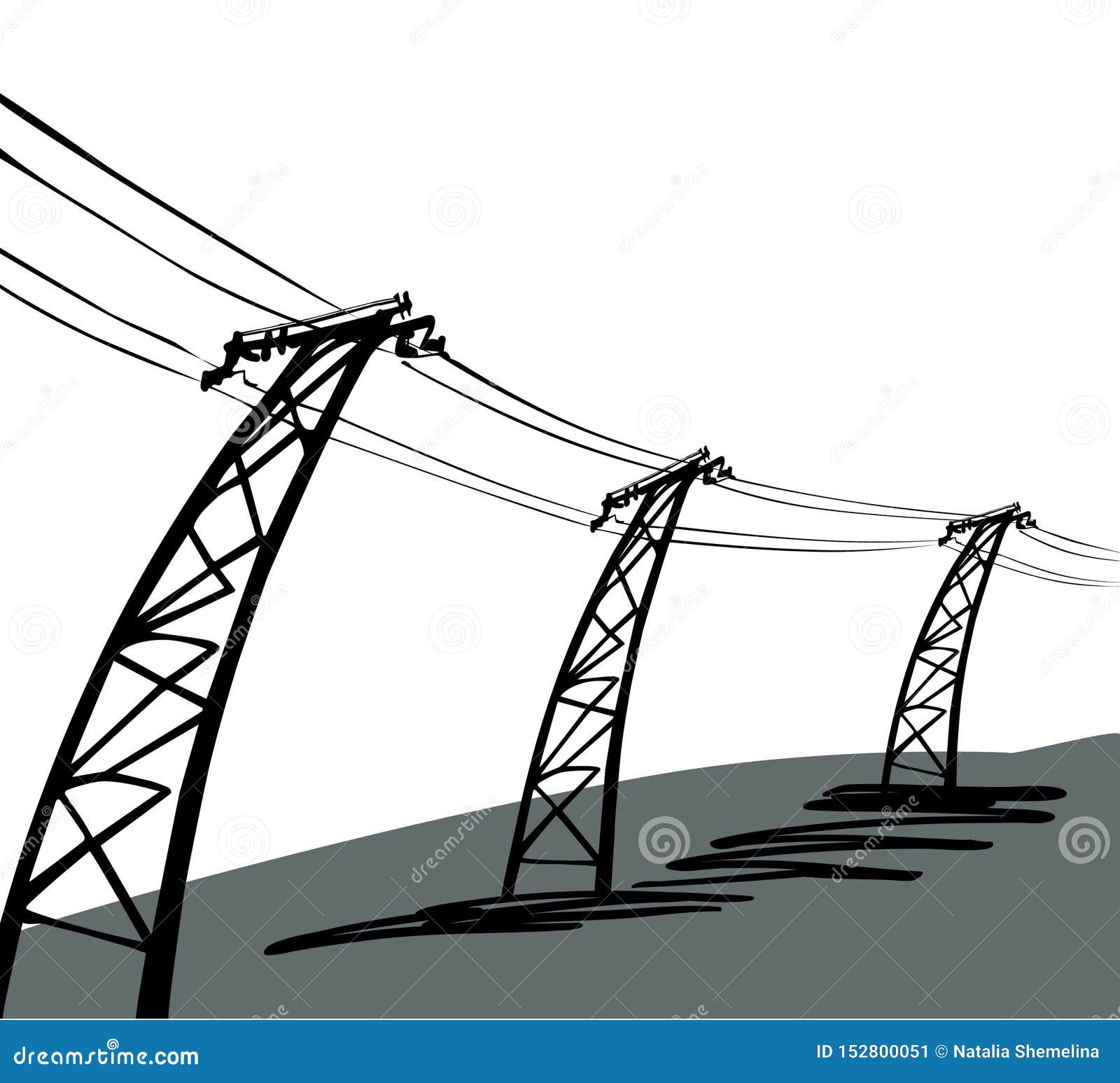 Power Line, Electric Main, Electric Line Vector Stock Vector ...