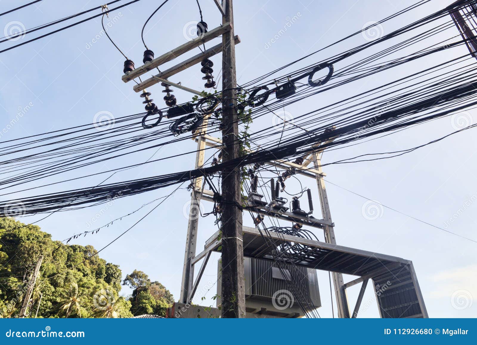 Power Line for Electricity S Transport through Cables Stock Photo ...