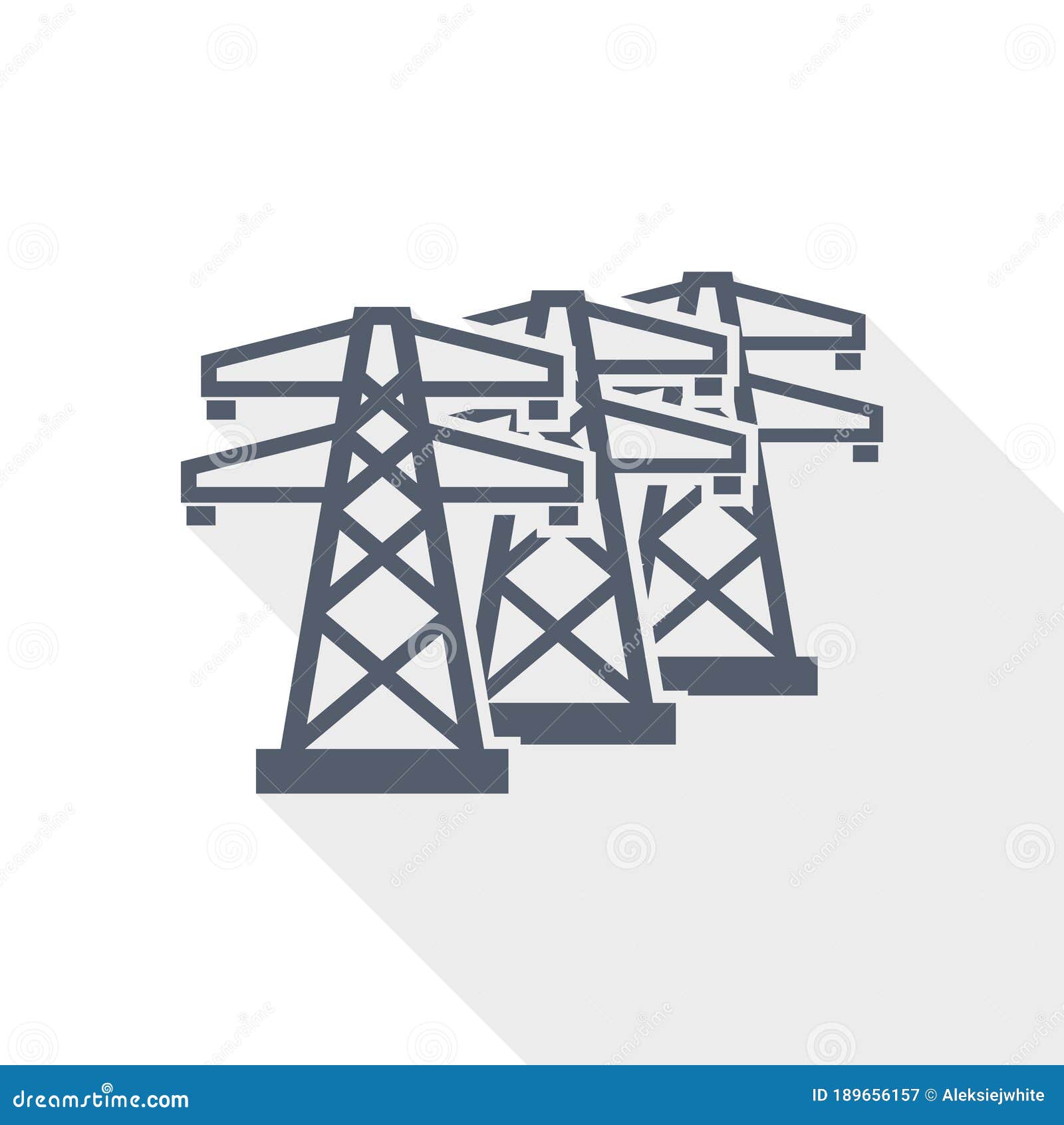 Power Line, Energy Towers Flat Design Vector Icon Stock Vector ...
