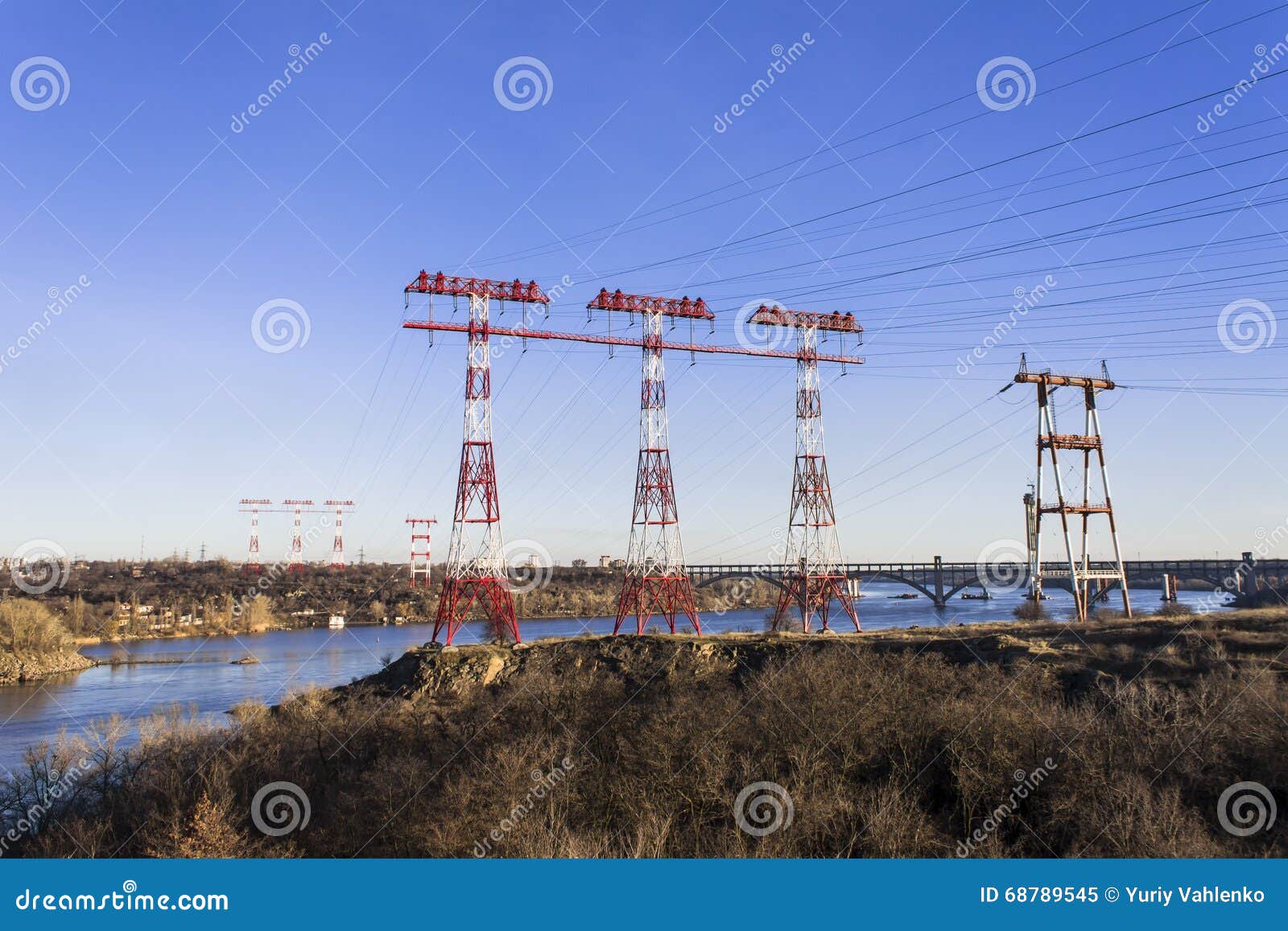 Power Line, Energy, Urban Infrastructure Stock Image - Image of tall ...
