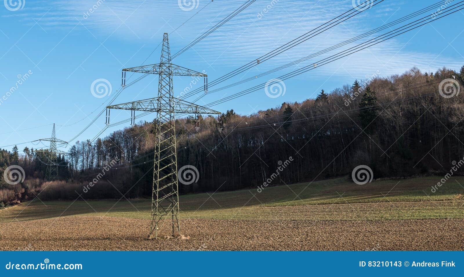 Power line stock image. Image of wire, sunset, hiking - 83210143