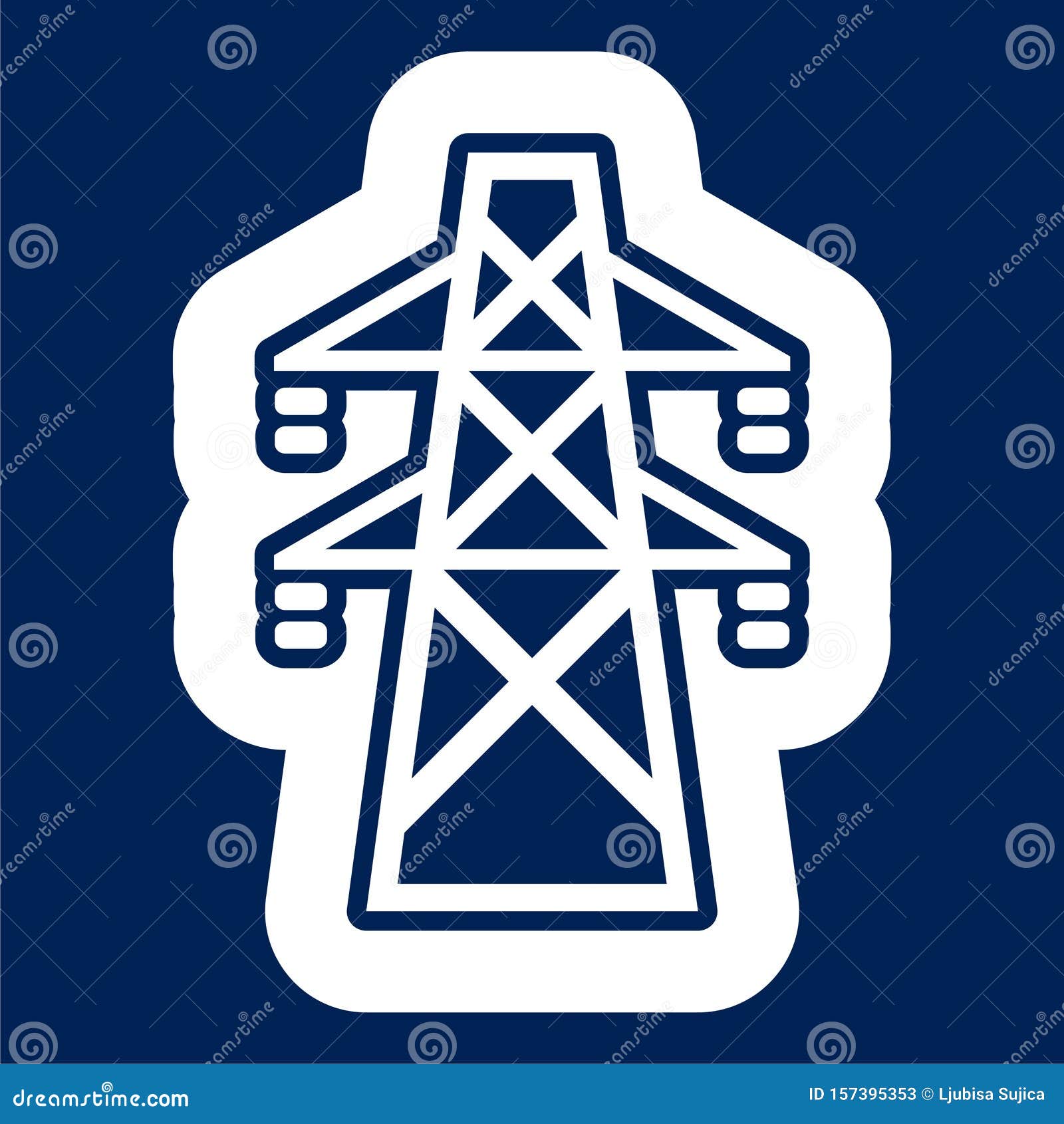 Power Line Icon stock vector. Illustration of curve - 157395353